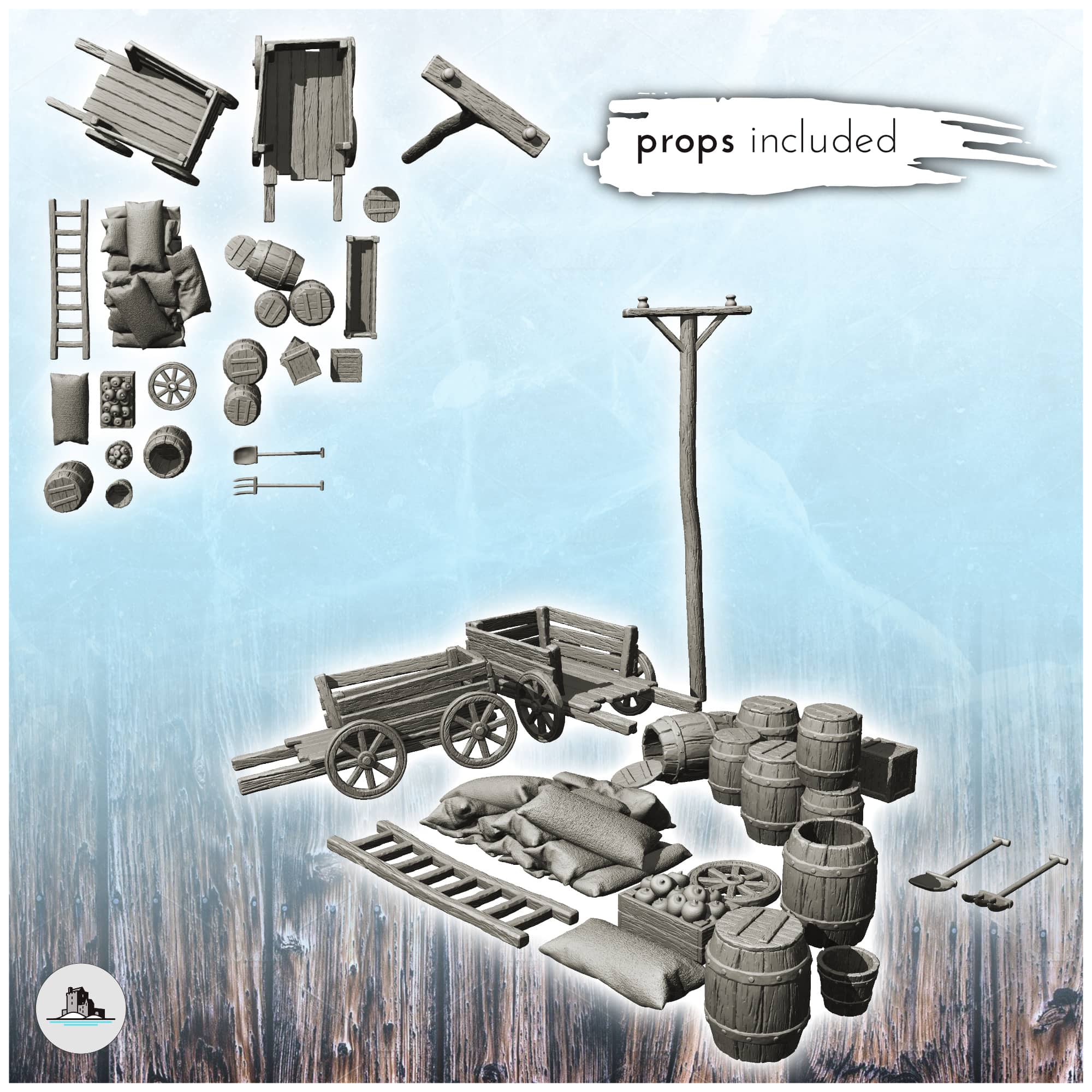 Large western hotel with central balcony and floor (+ props) (24) by ...