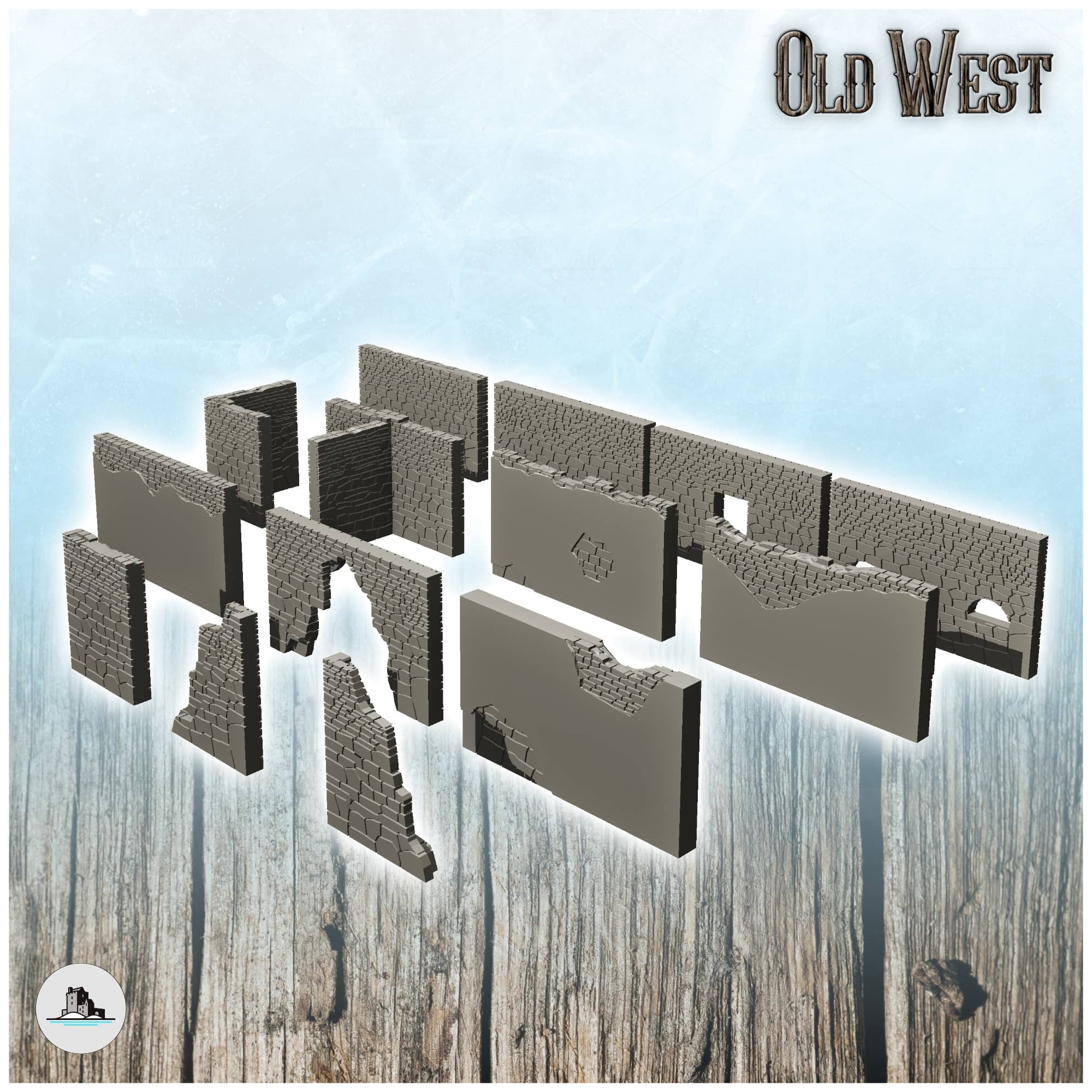 Set of brick walls (Alamo Fort) by Hartolia Miniatures - Wargaming3D