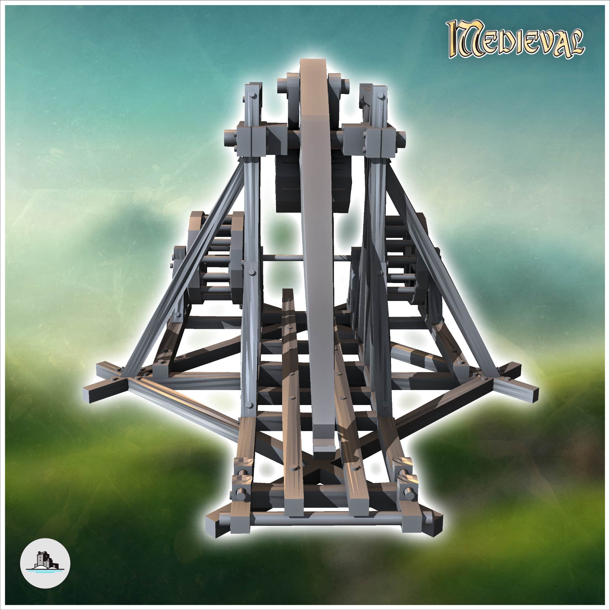 Medieval trebuchet with wooden counterweight (1) by Hartolia Miniatures ...