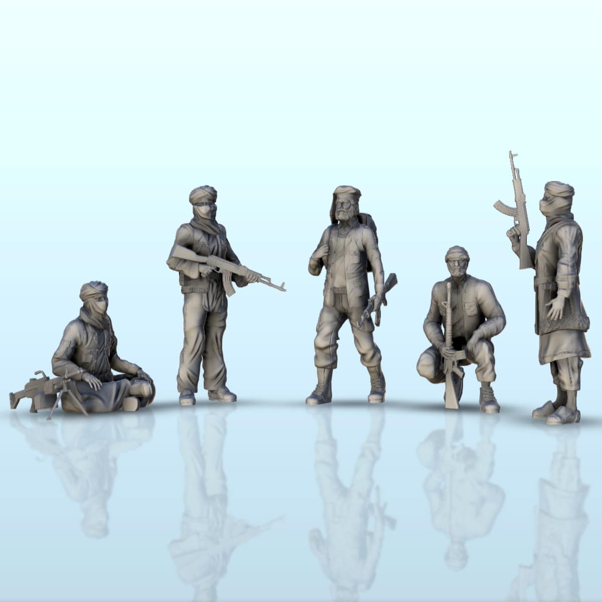 Section of modern Taliban fighters by Hartolia Miniatures - Wargaming3D