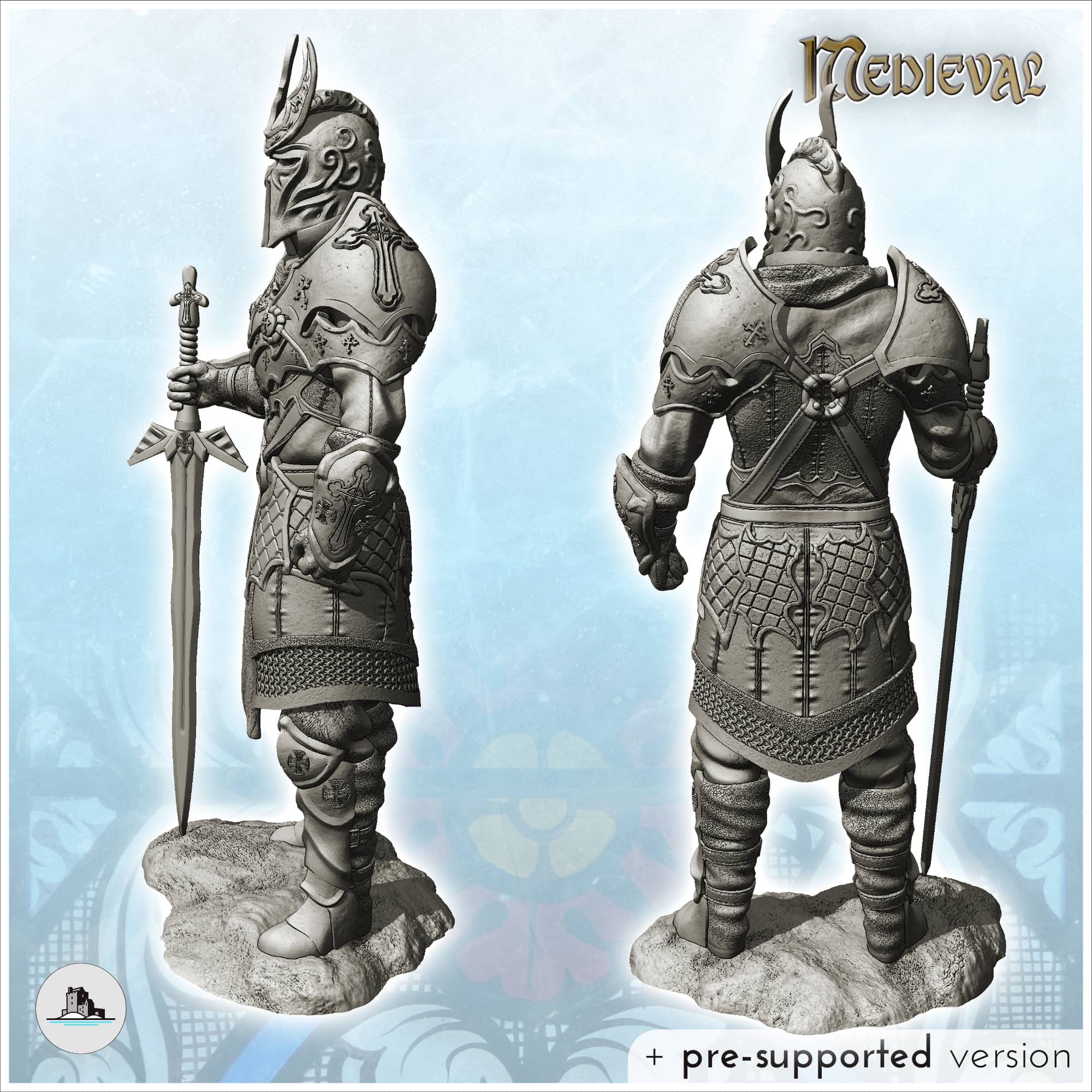 Elite warrior with two-handed sword and full plate armor (25) by ...