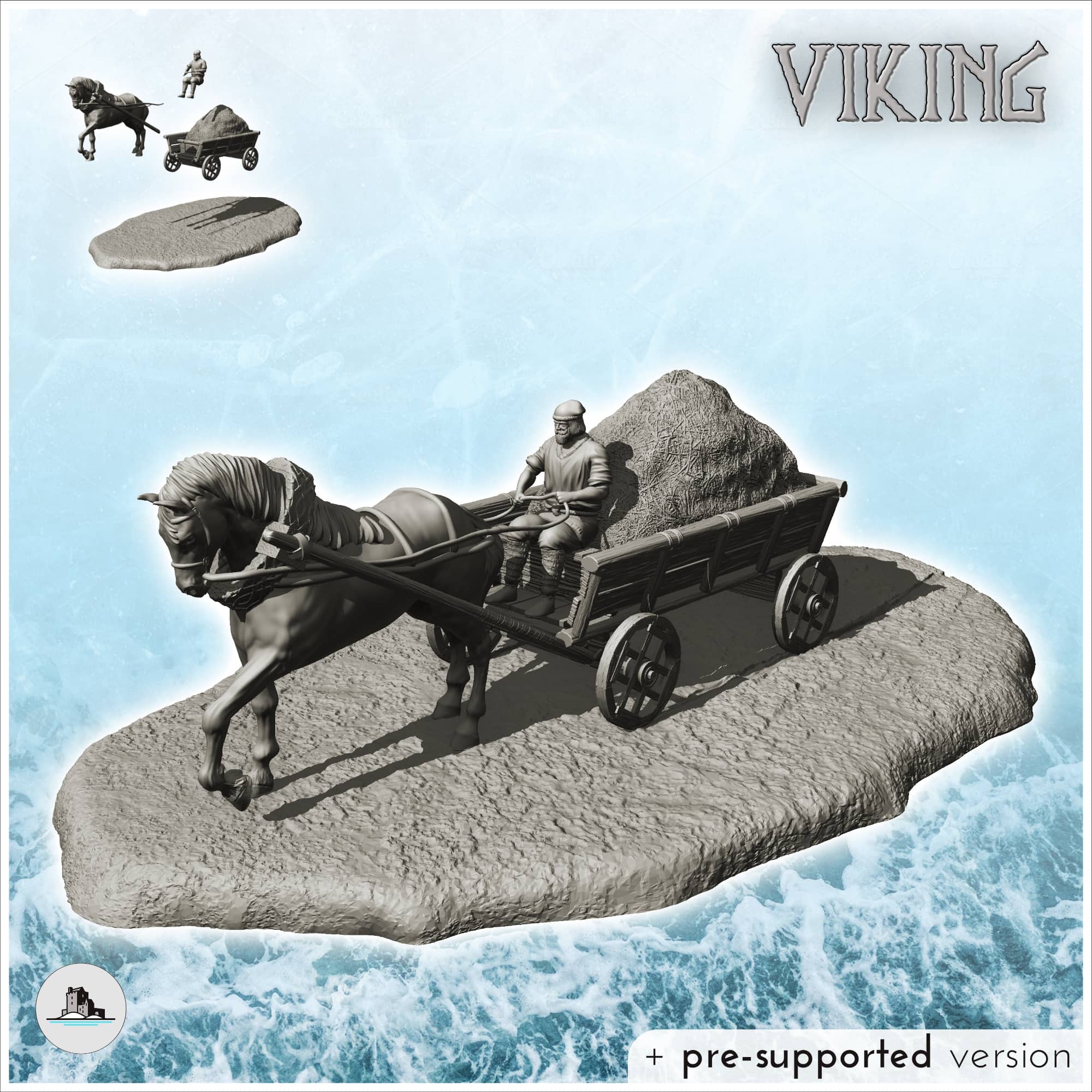 Medieval cart with straw load (7) by Hartolia Miniatures - Wargaming3D