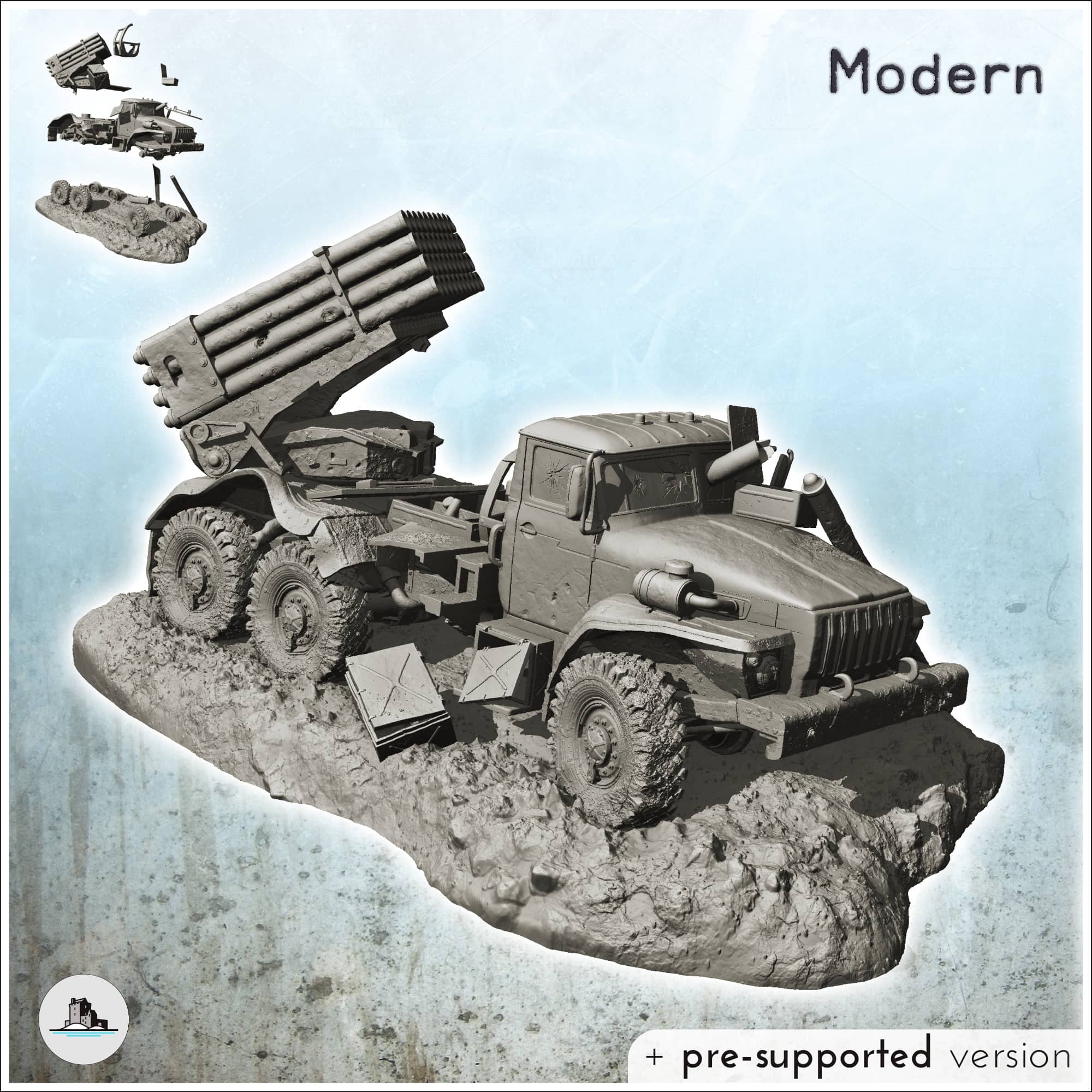 Carcass of Soviet Russian BMP21 Grad rocket launcher truck (1) by ...