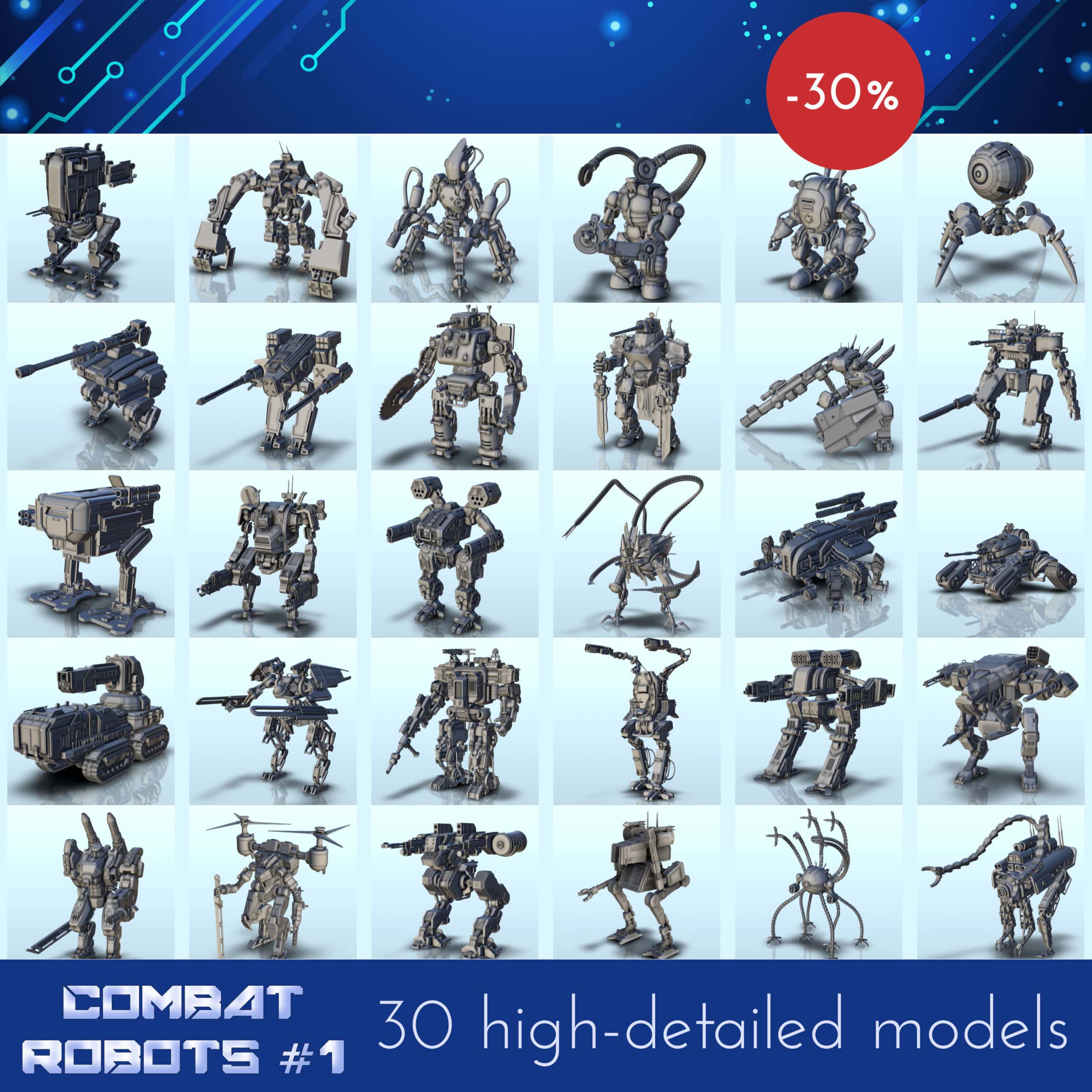 Combat robots pack No. 1 by Hartolia Miniatures - MiniHoarder