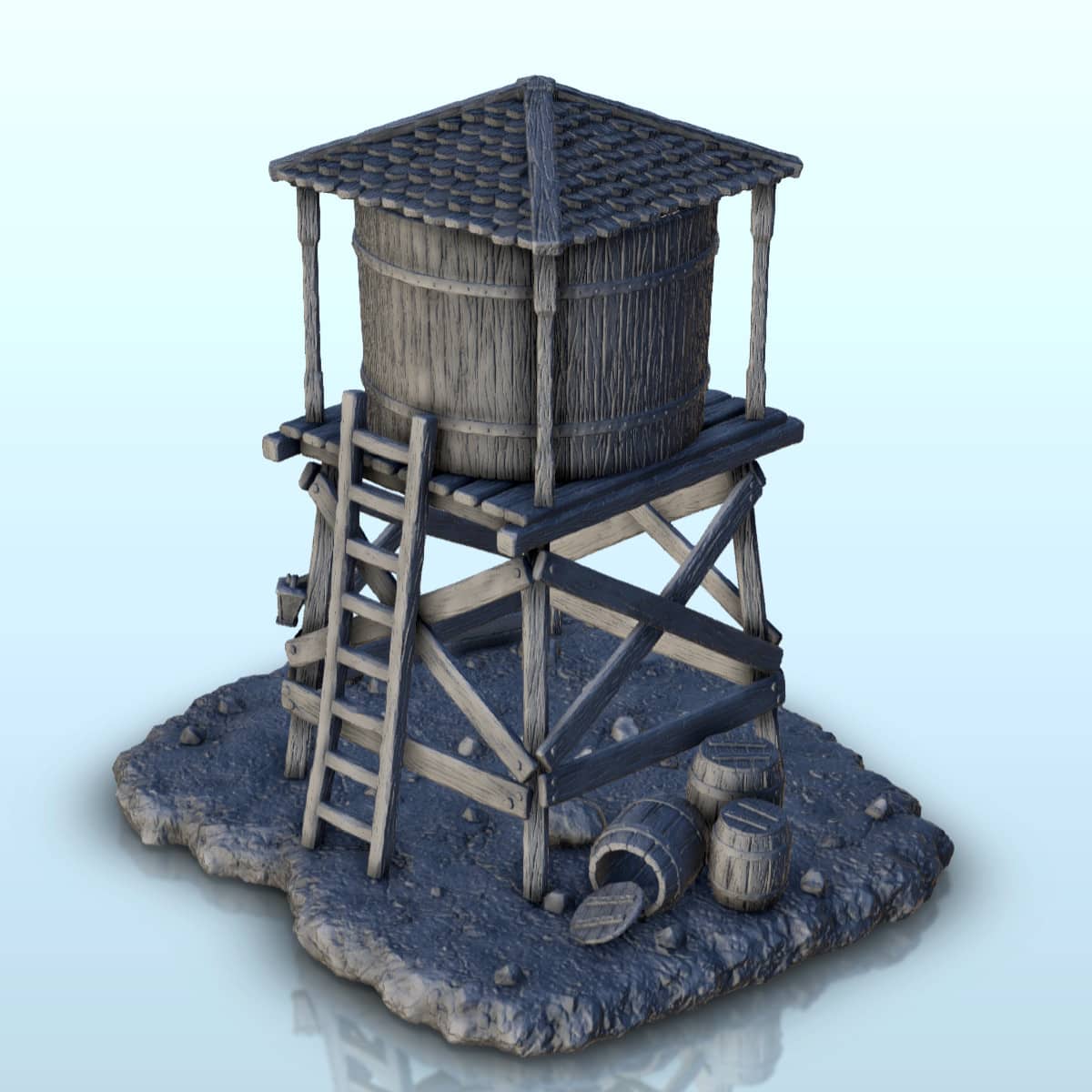 Wooden water tank (7) by Hartolia Miniatures - Wargaming3D