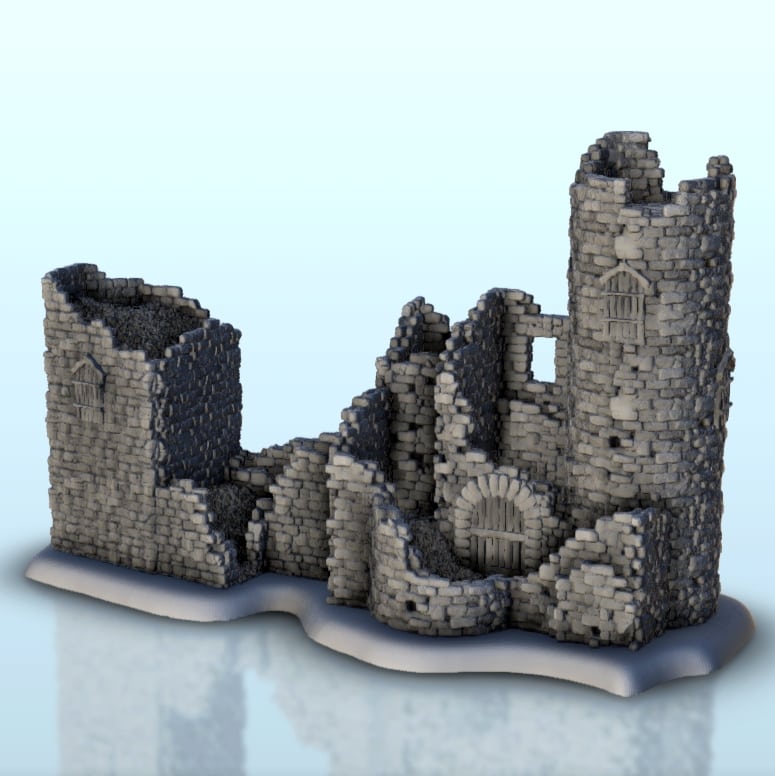 Ruin of medieval stone castle 14 by Hartolia Miniatures - Wargaming3D