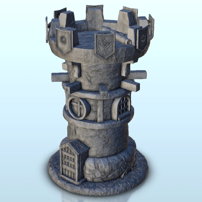 Rounded tower with canons 10 by Hartolia Miniatures - Wargaming3D