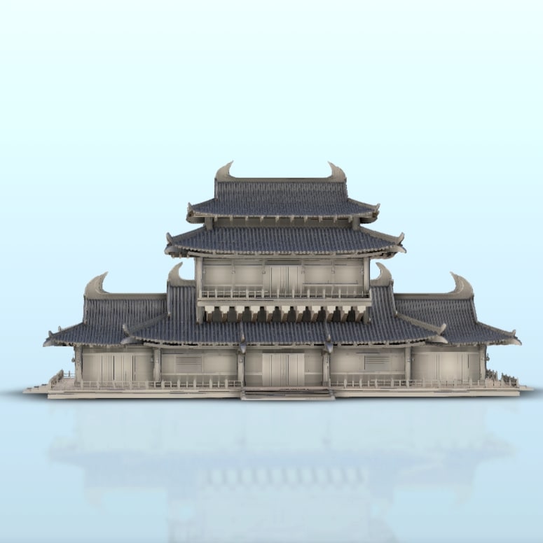 Asian palace with double roof 12 by Hartolia Miniatures - Wargaming3D