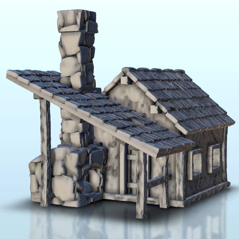 Blacksmith shop with outdoor chimney 9 by Hartolia Miniatures - Wargaming3D