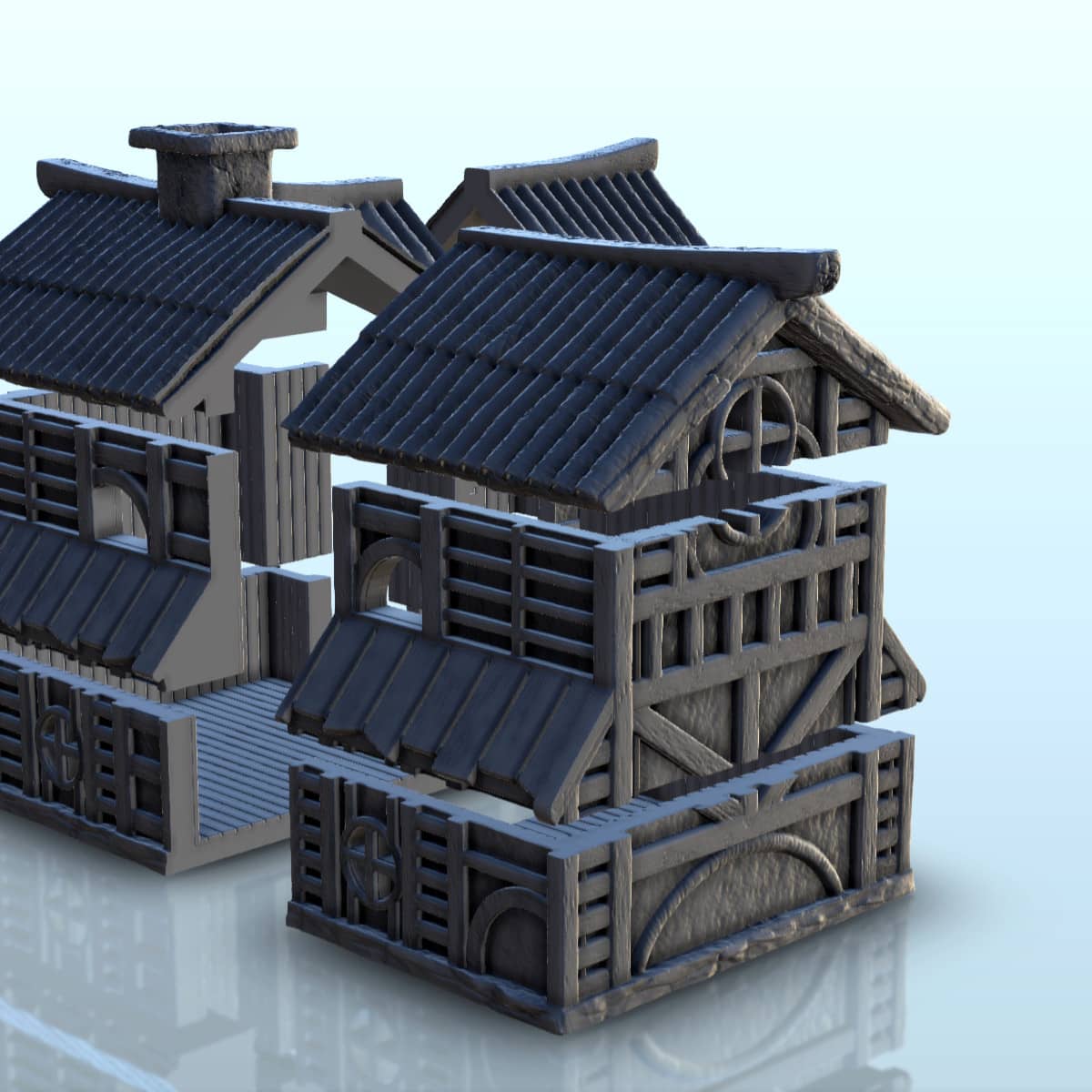 Medieval wooden house with tile roof (7) by Hartolia Miniatures ...