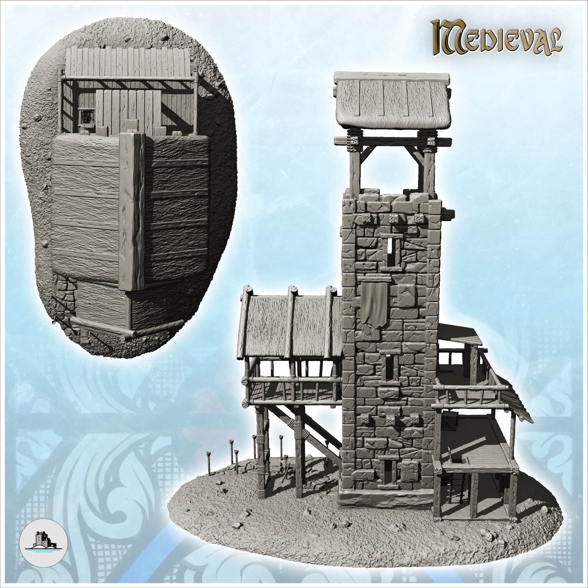 Square stone tower with wooden roof and floors (14) by Hartolia ...