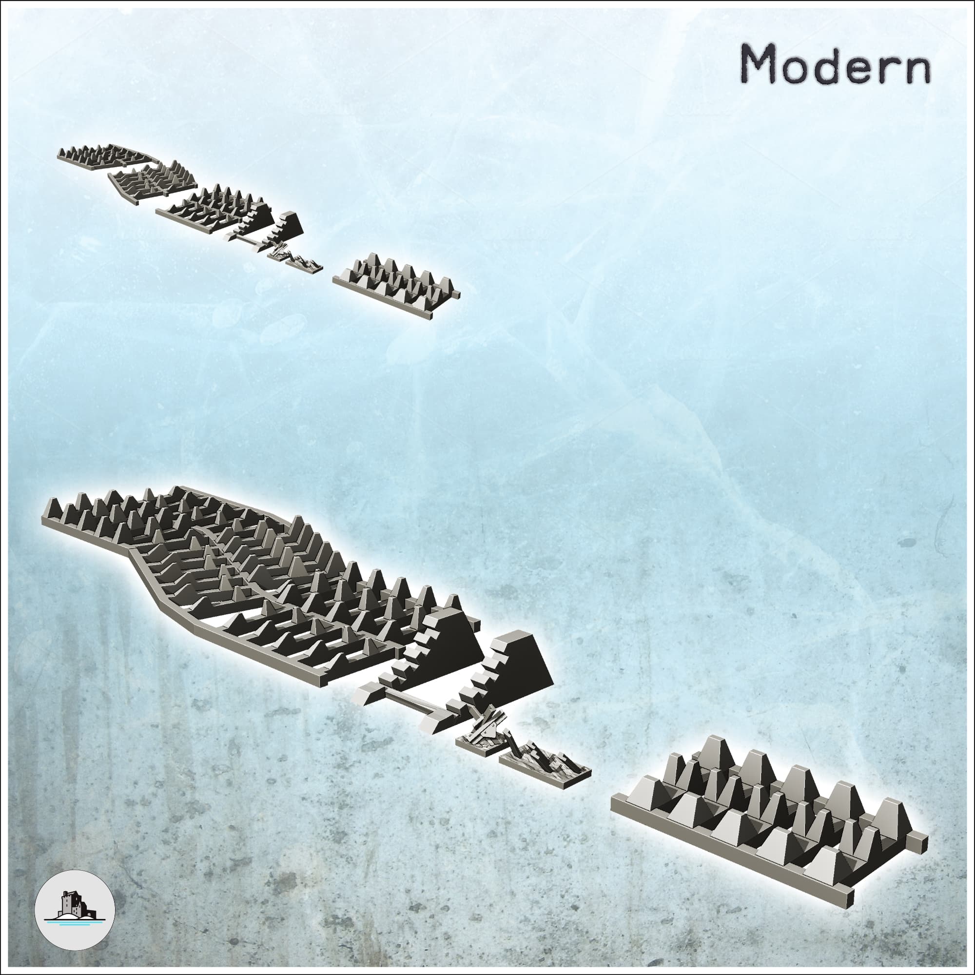 Set of anti-tank fortifications with dragon teeth (1) by Hartolia ...