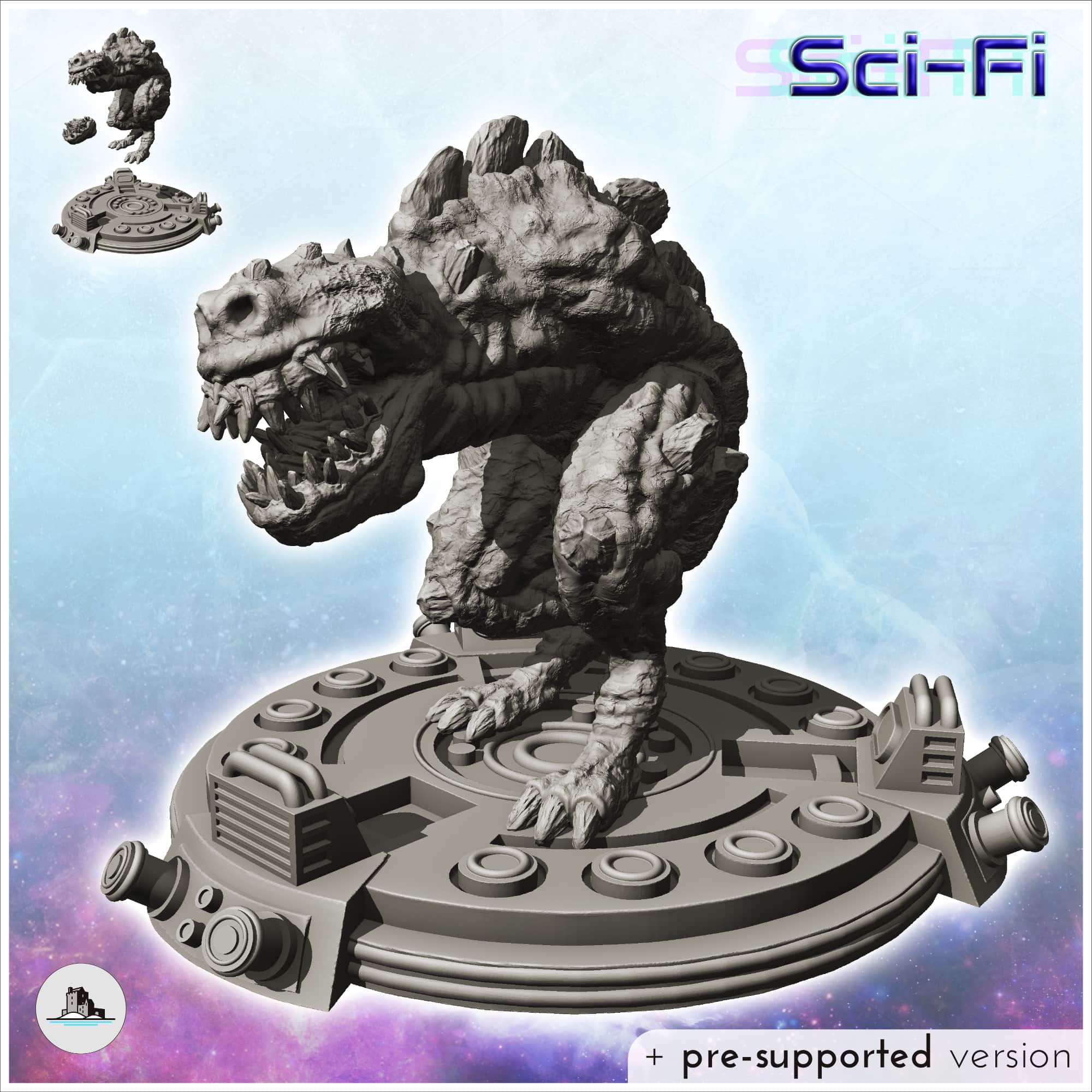 Alien dinosaur creature with sharp fangs (5) by Hartolia Miniatures ...