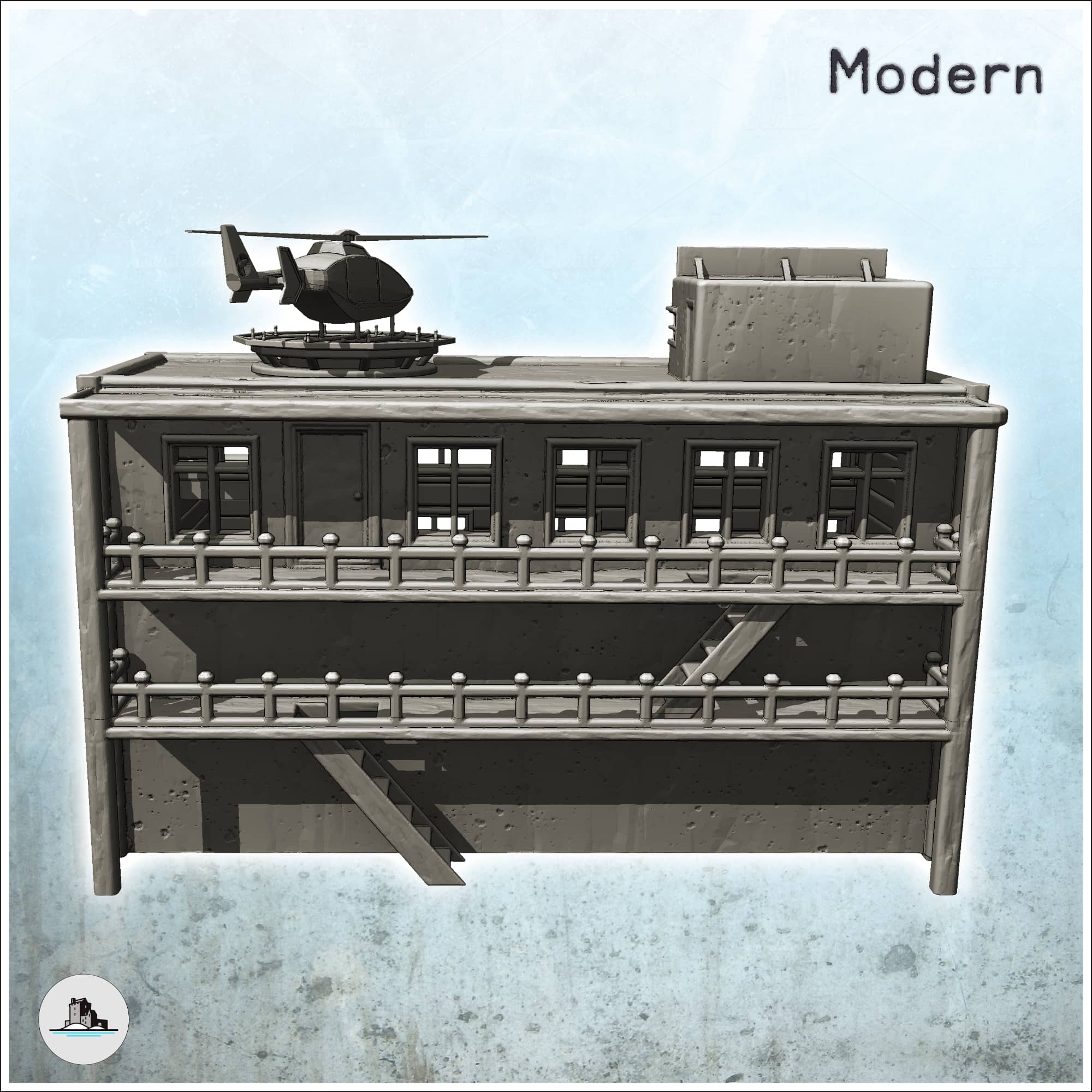 Modern hospital with mortuary and helicopter on roof (8) by Hartolia ...