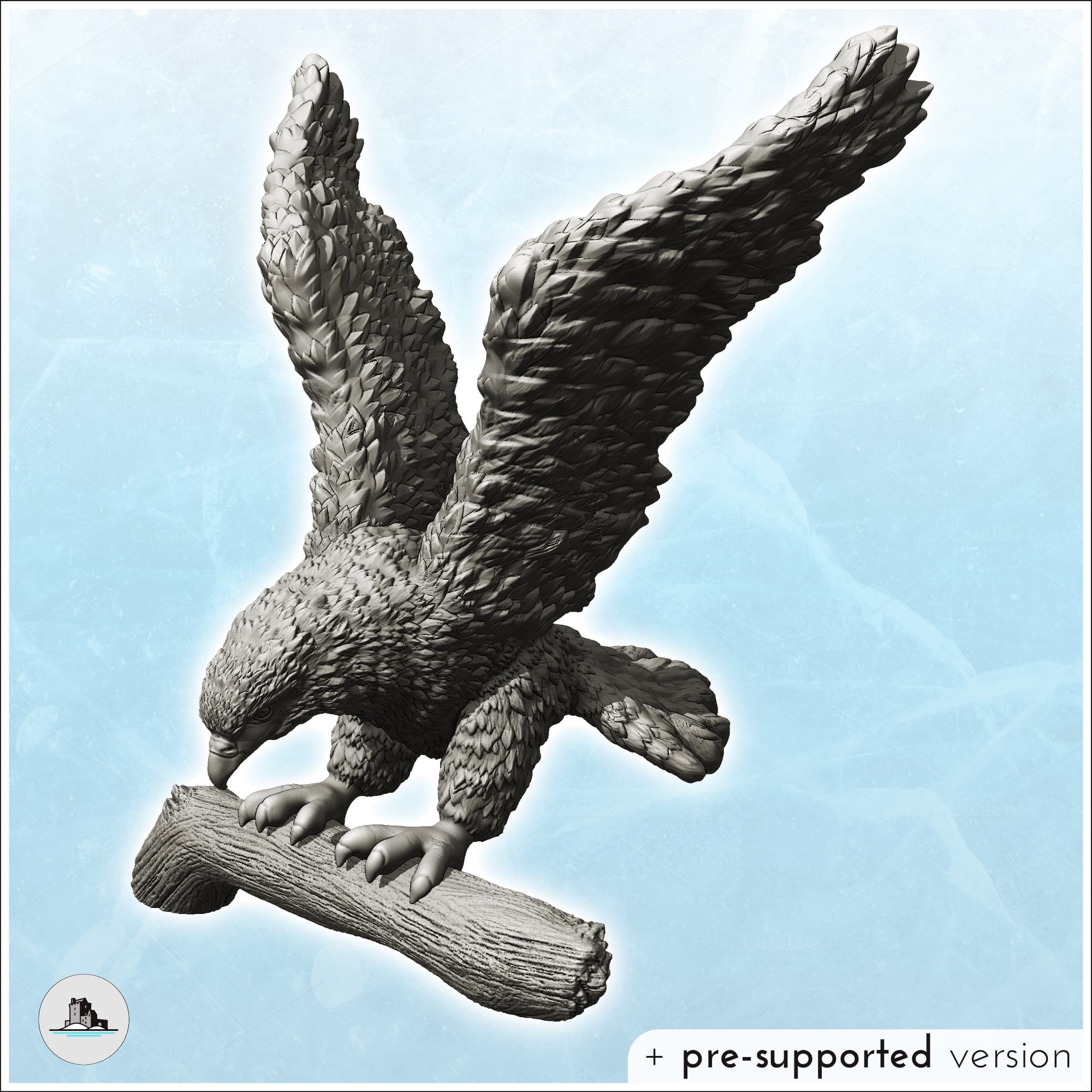 Eagle taking off on branch (10) by Hartolia Miniatures - Wargaming3D