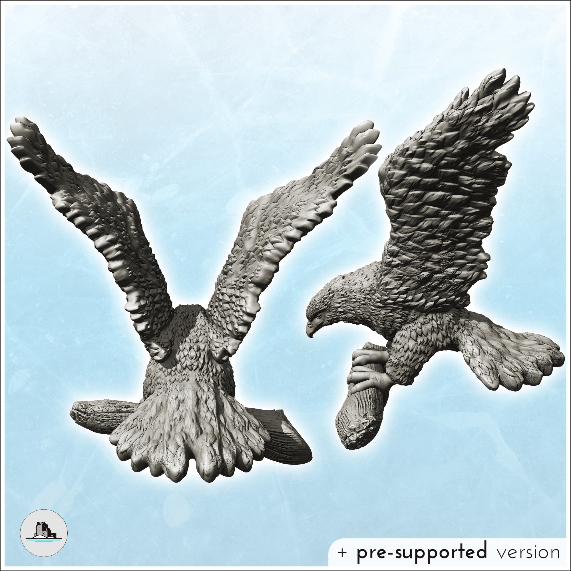 Eagle taking off on branch (10) by Hartolia Miniatures - Wargaming3D
