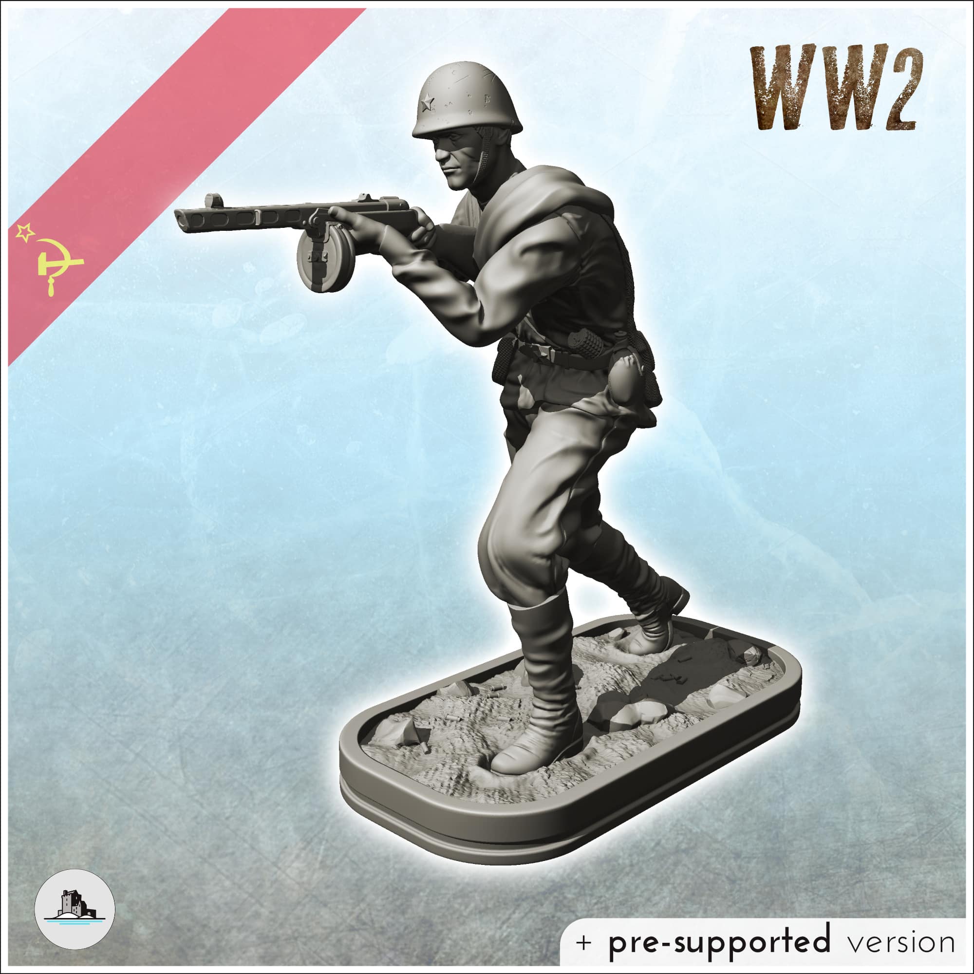 Soviet storm trooper running with PPSh-41 (4) by Hartolia Miniatures ...
