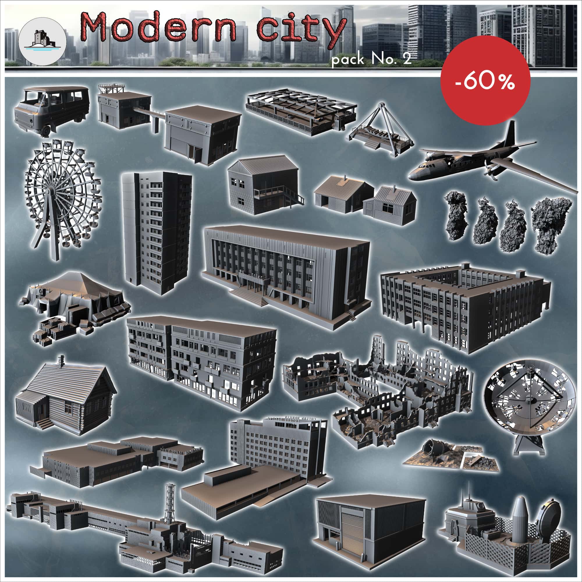 Modern city pack No. 2 by Hartolia Miniatures - MiniHoarder