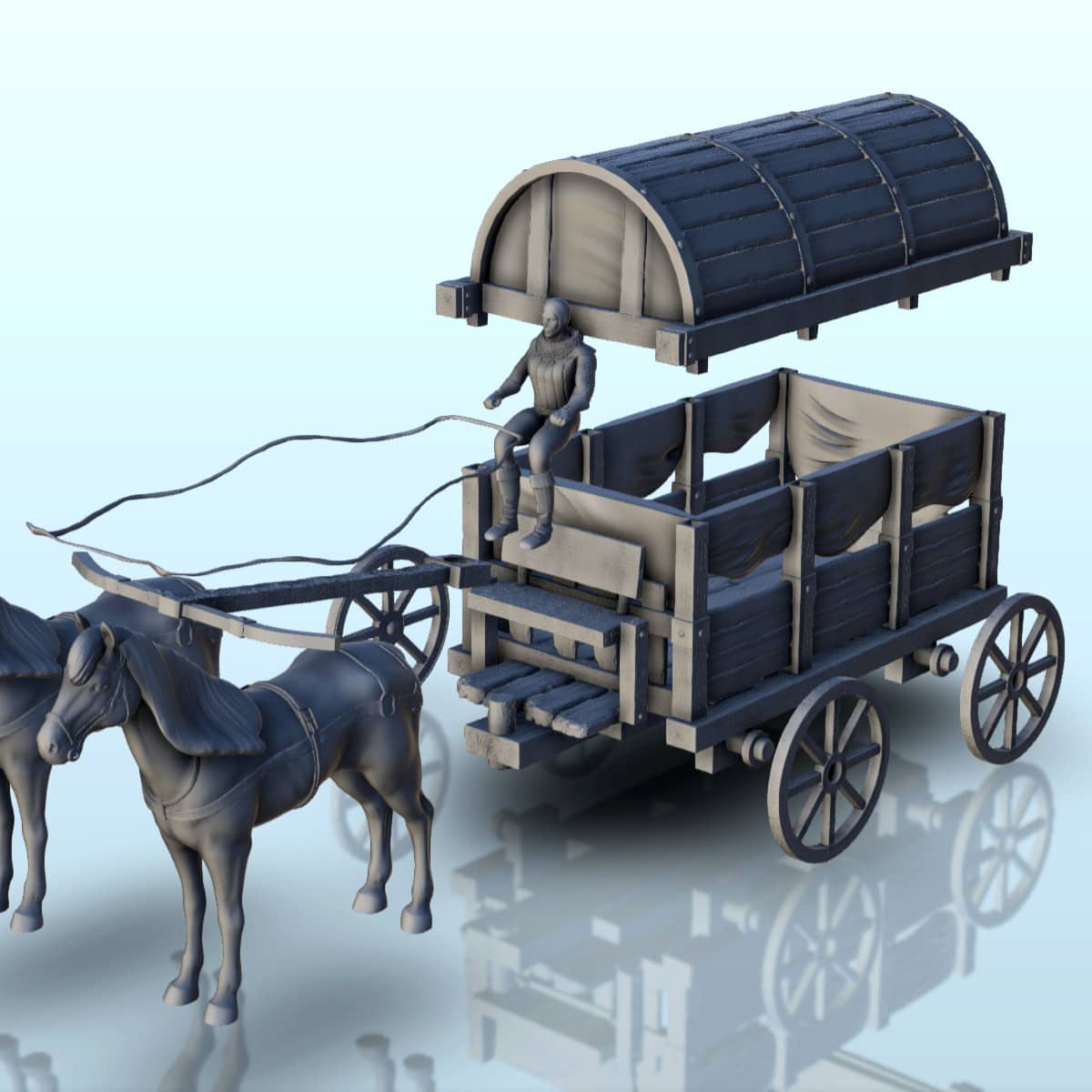 Medieval carriage with horses and coachman (2) by Hartolia Miniatures ...
