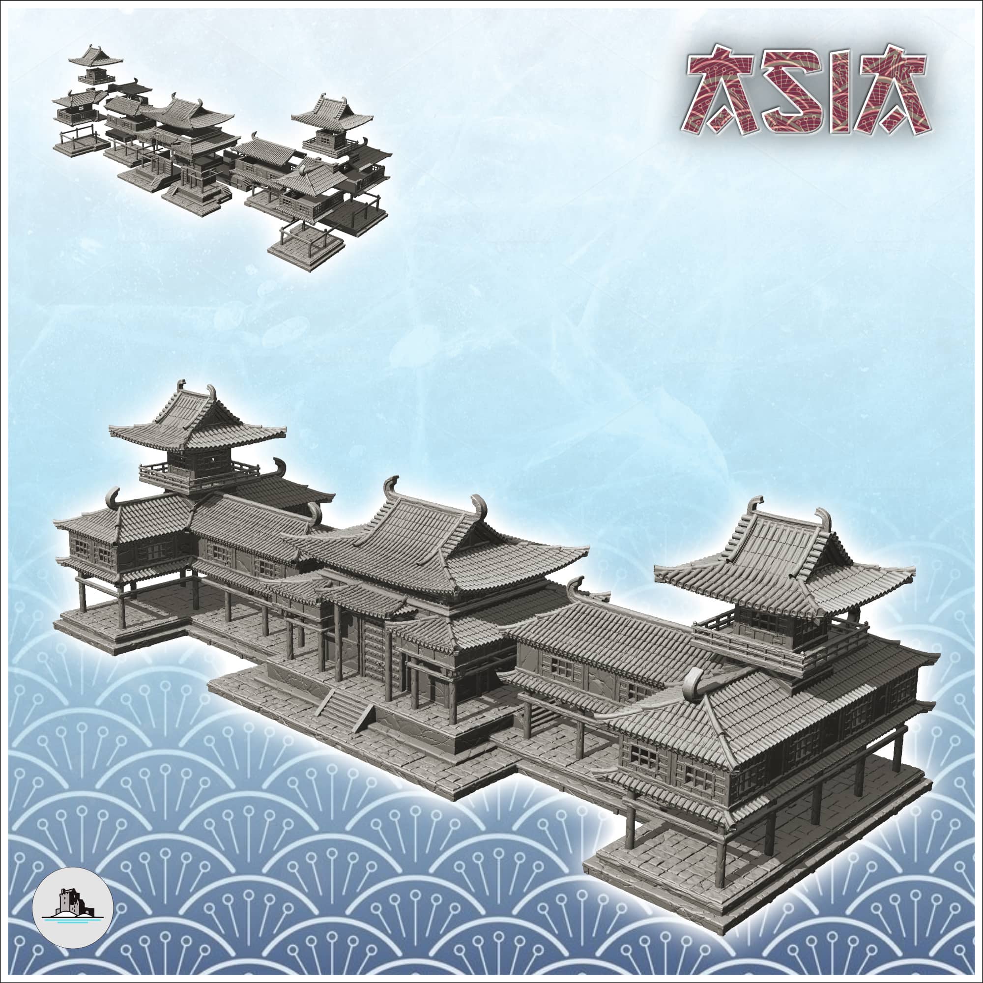 Large Asian palace with two wings (29) by Hartolia Miniatures - Wargaming3D