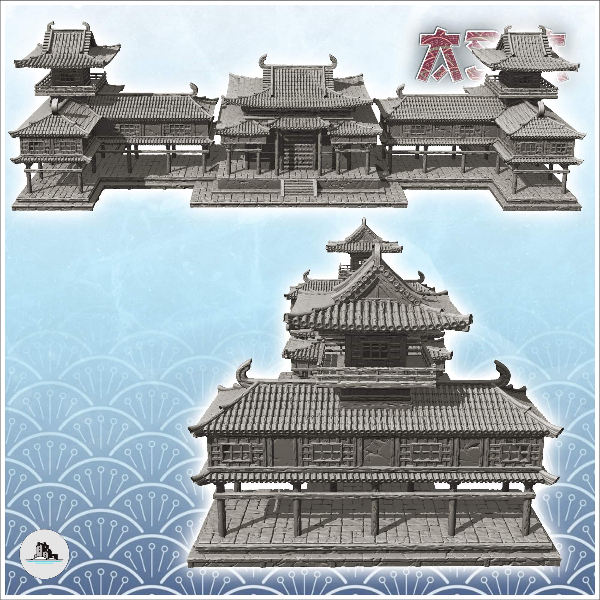 Large Asian palace with two wings (29) by Hartolia Miniatures - Wargaming3D