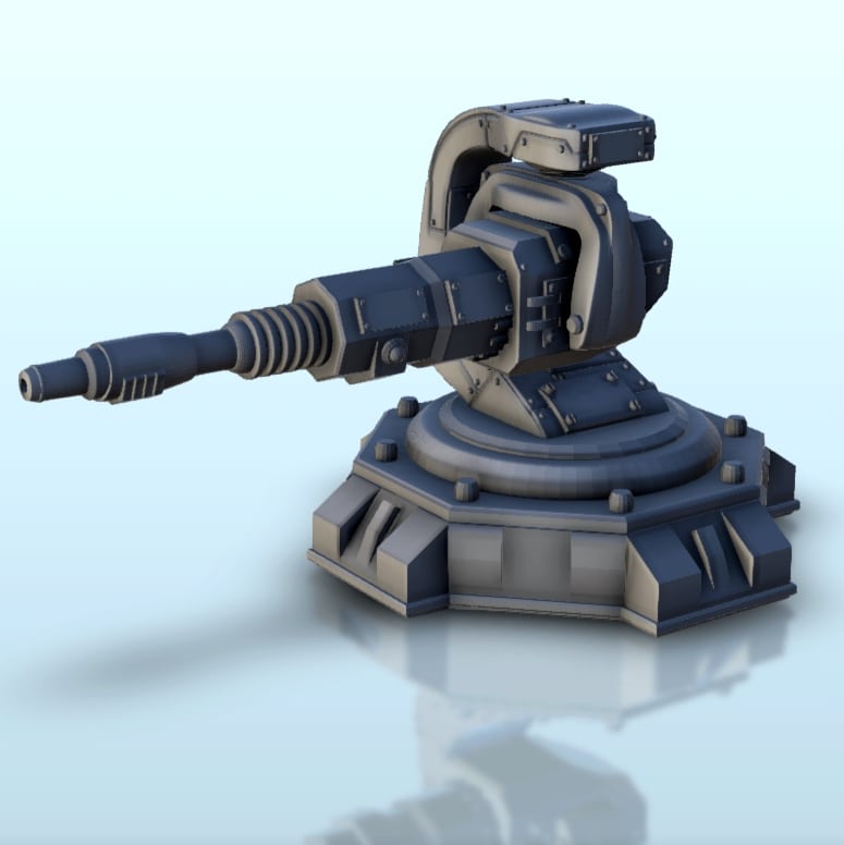 Laser gun turret on axis 2 (+ supported version) by Hartolia Miniatures ...