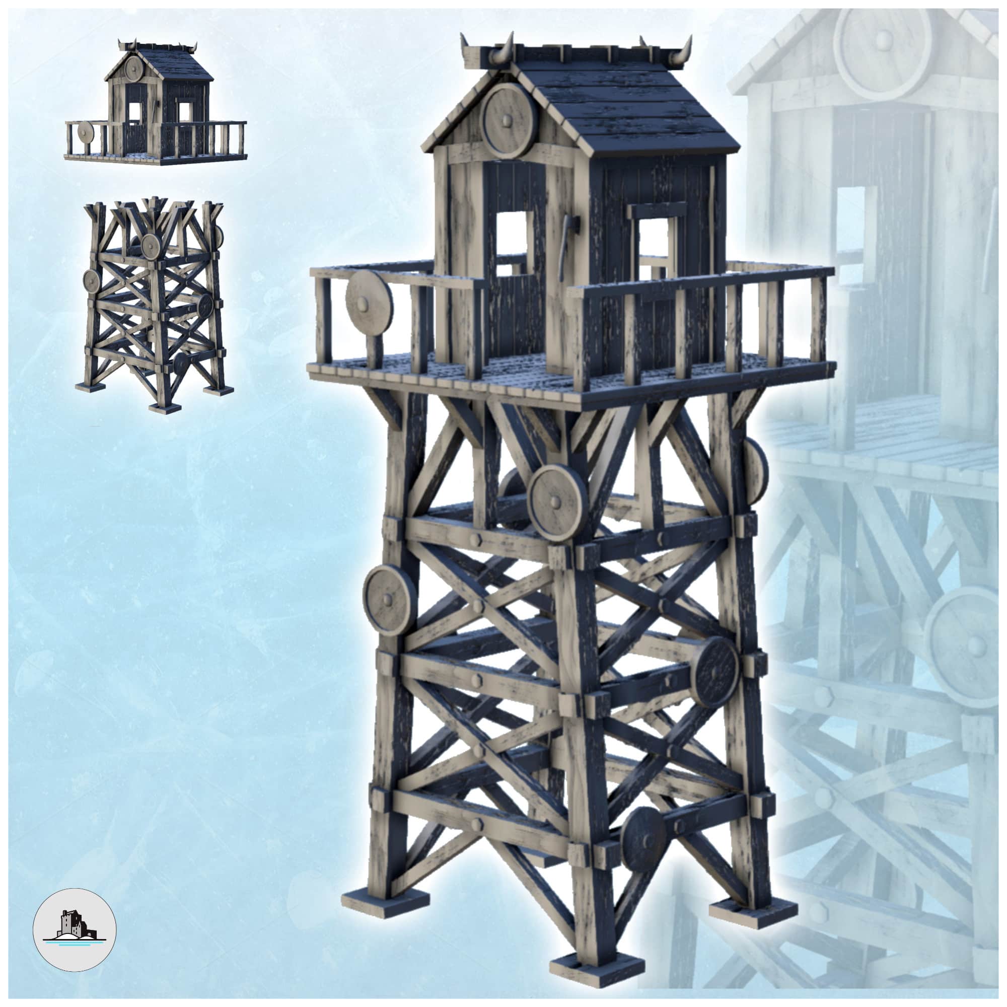 Wooden watchtower with guardhouse (11) by Hartolia Miniatures - Wargaming3D