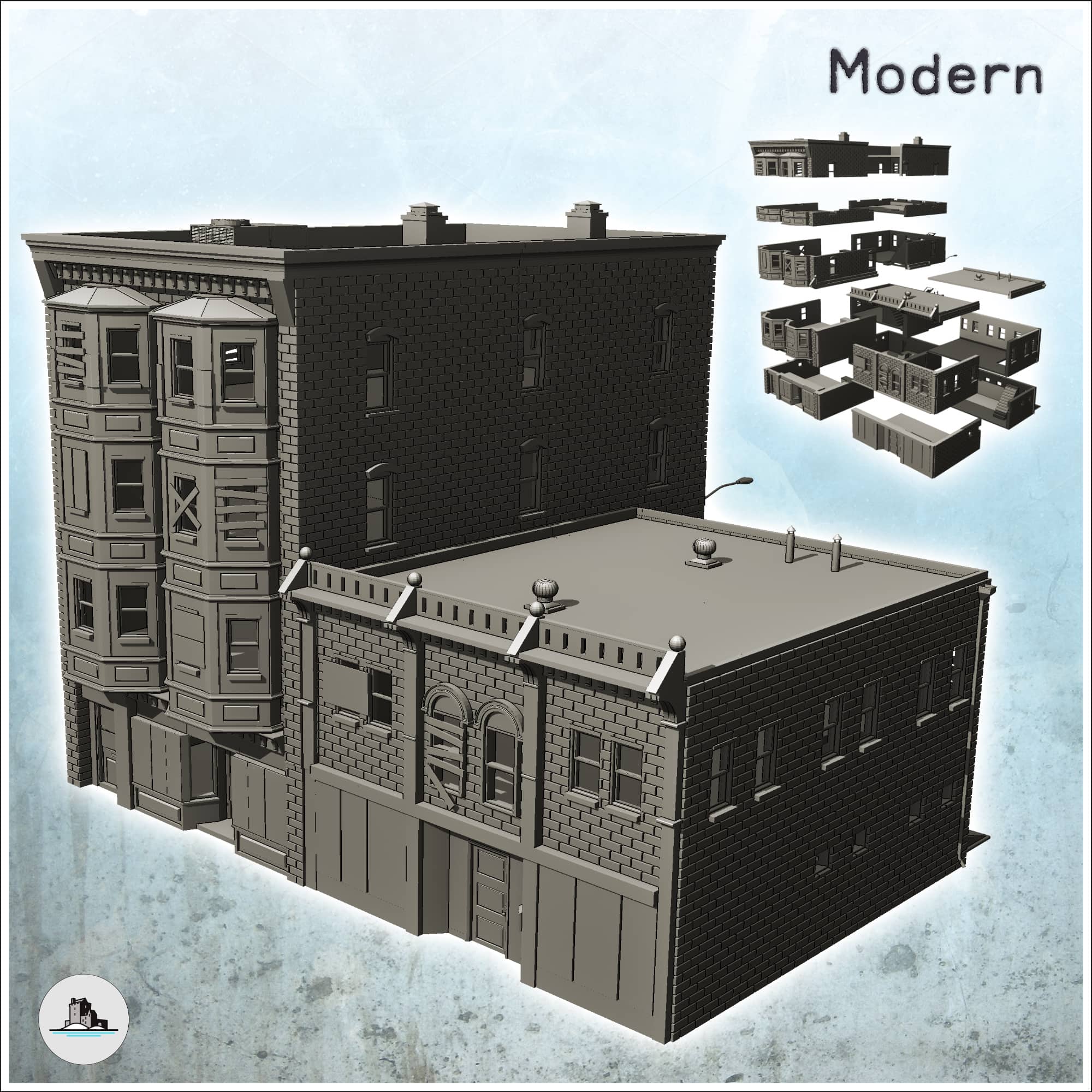 American modern city pack No. 1 by Hartolia Miniatures - Wargaming3D