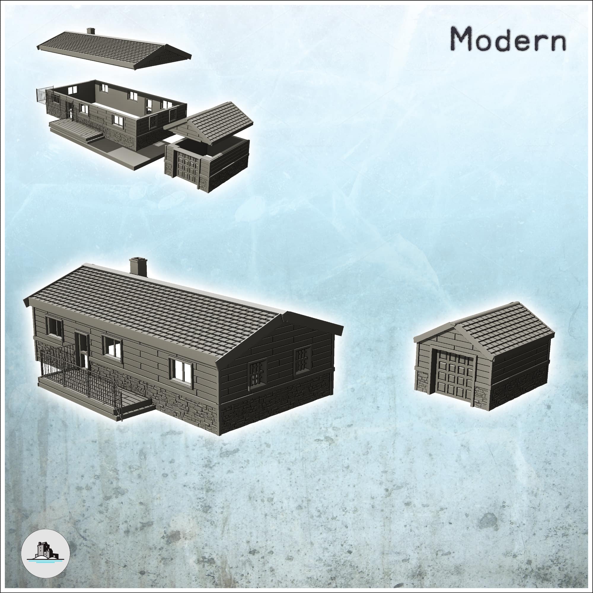 American modern city pack No. 1 by Hartolia Miniatures - Wargaming3D