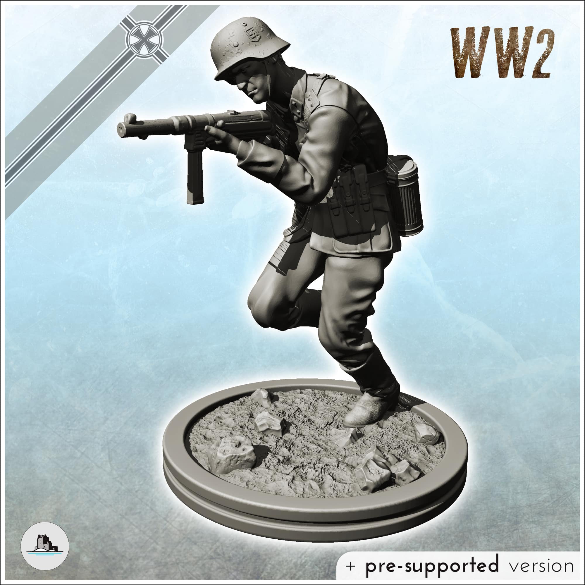 German storm trooper running with MP38 (3) by Hartolia Miniatures ...