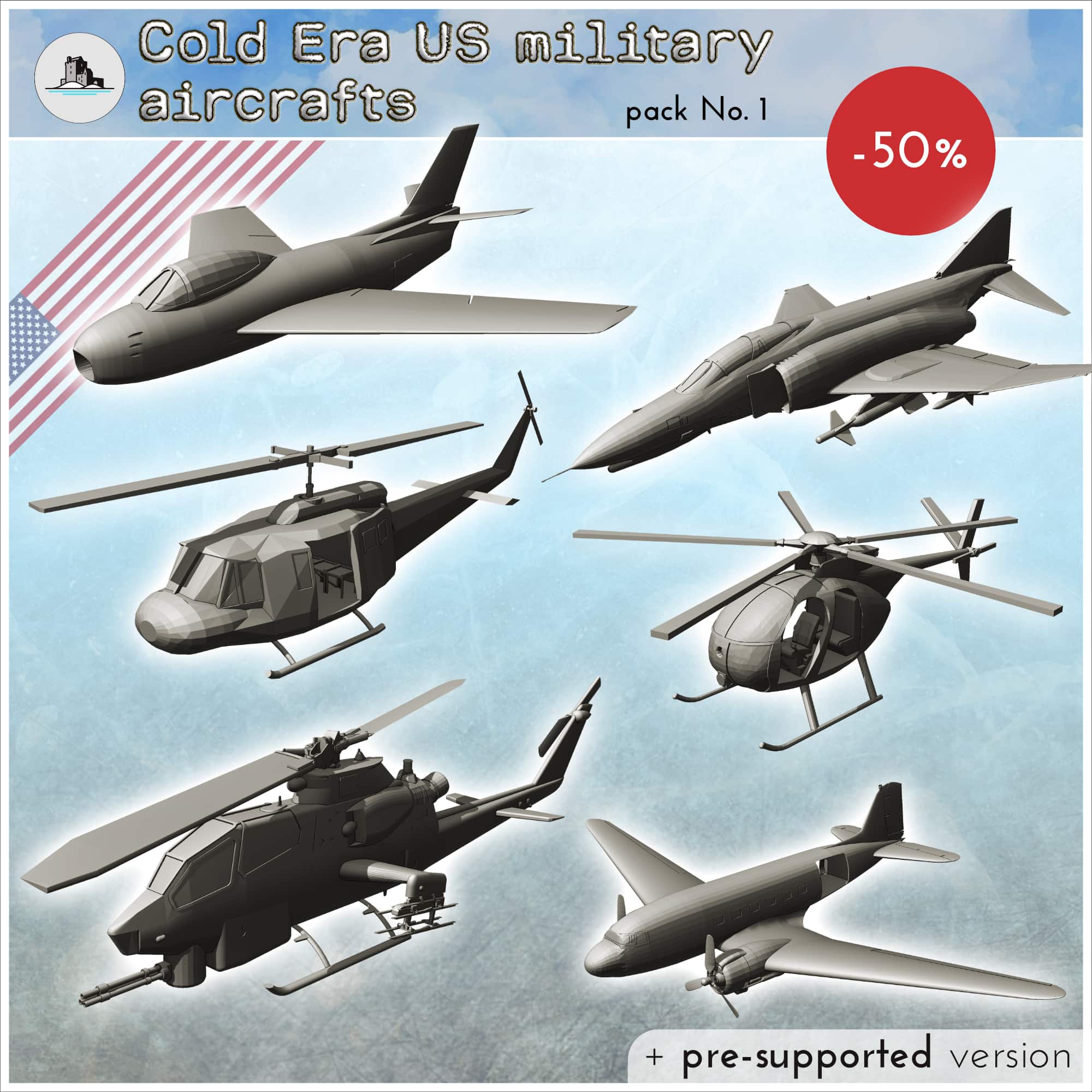 Cold Era US military aircrafts pack No. 1 by Hartolia Miniatures ...