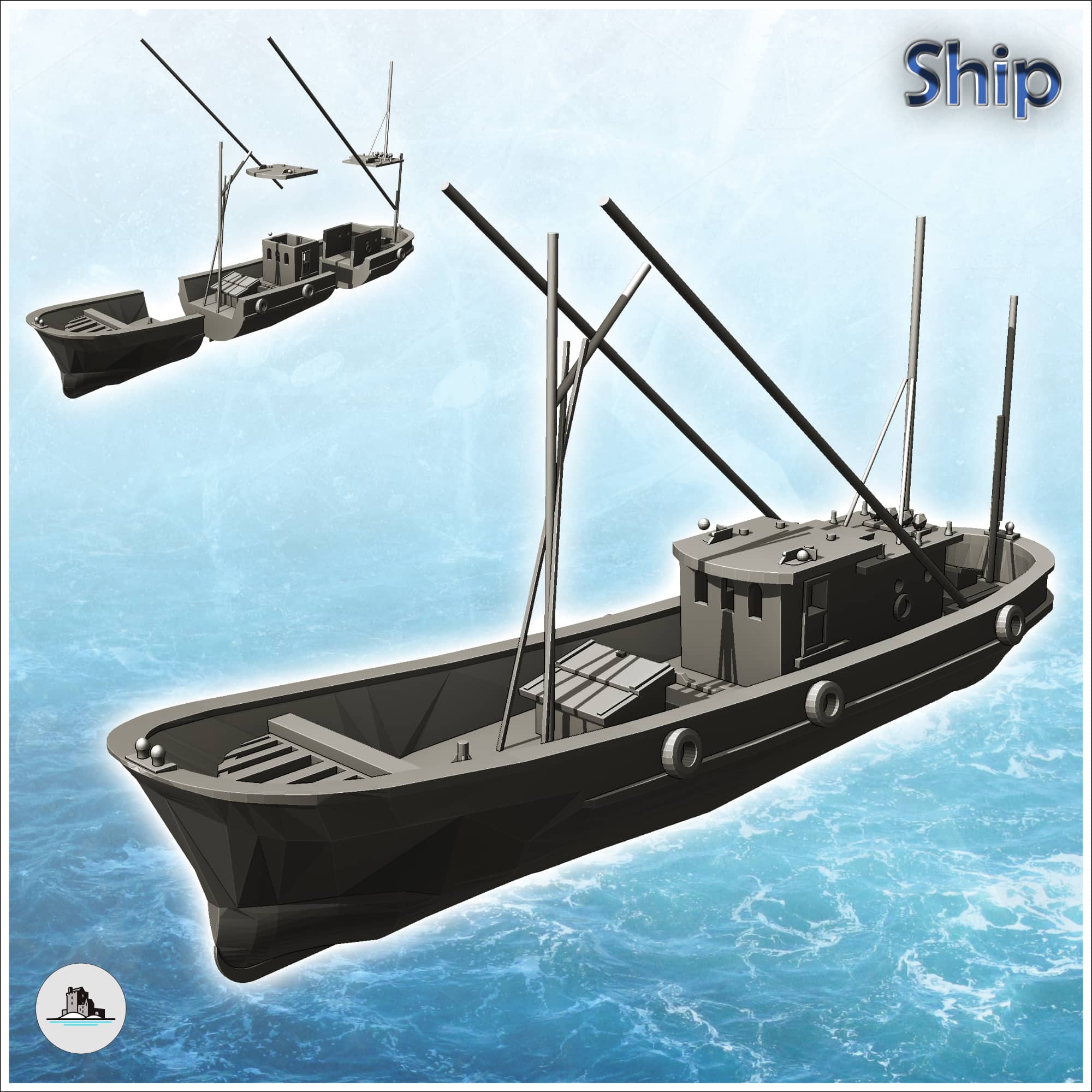 Long modern fishing boat (5) by Hartolia Miniatures - Wargaming3D