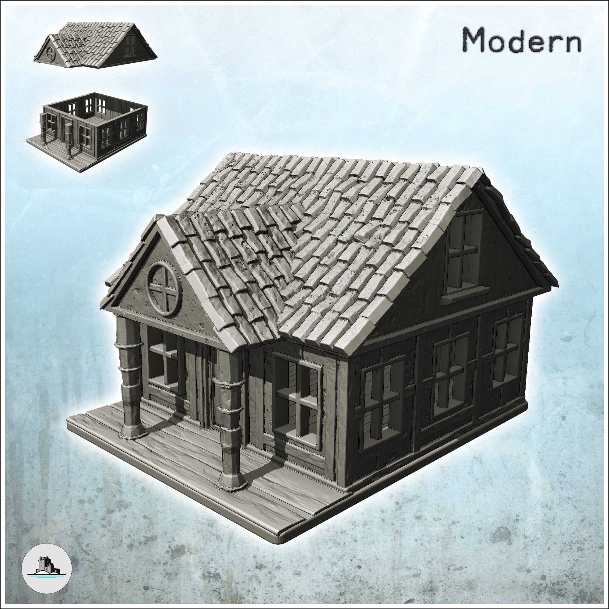 Modern house with double-column entrance canopy (5) by Hartolia ...