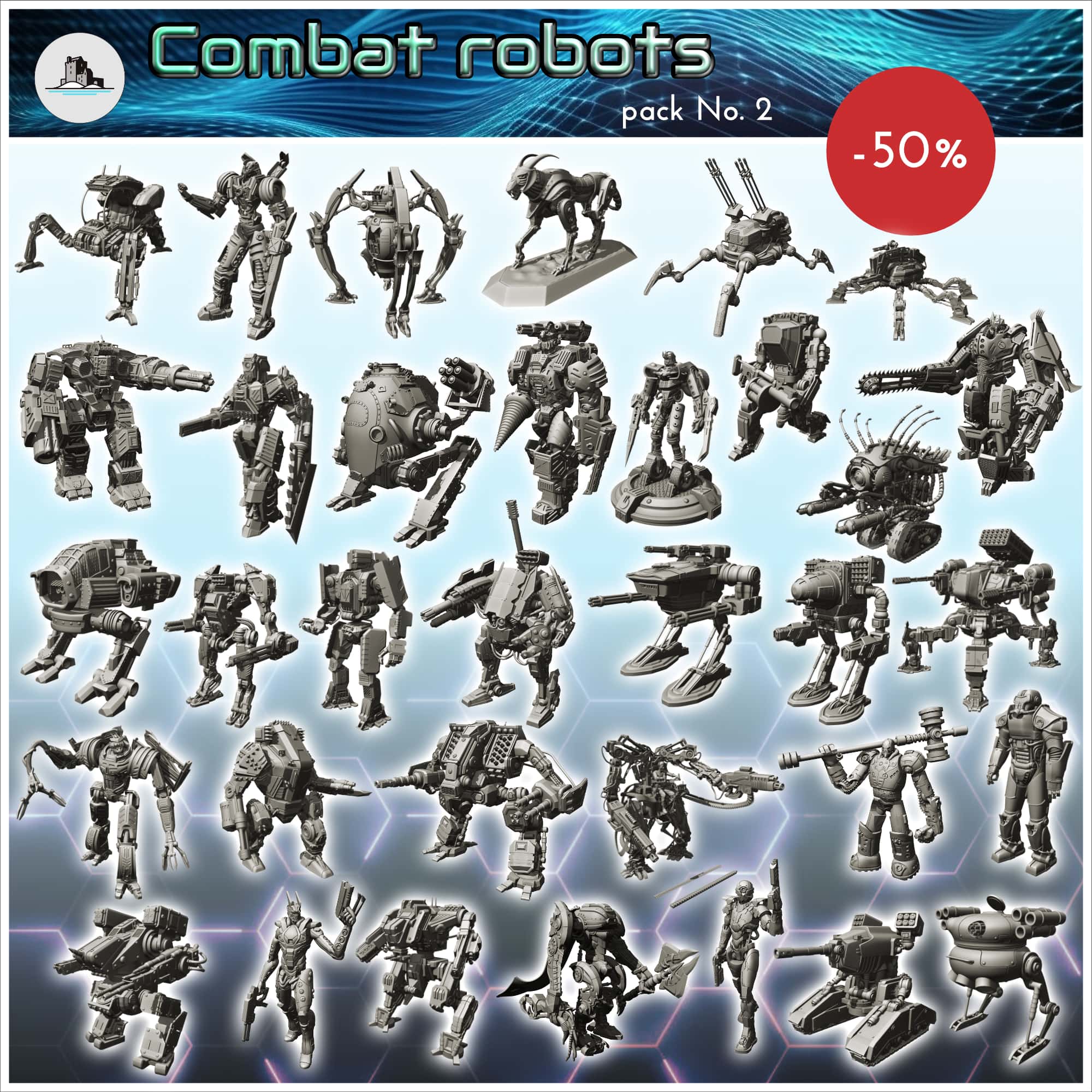 Combat robots pack No. 2 by Hartolia Miniatures - MiniHoarder