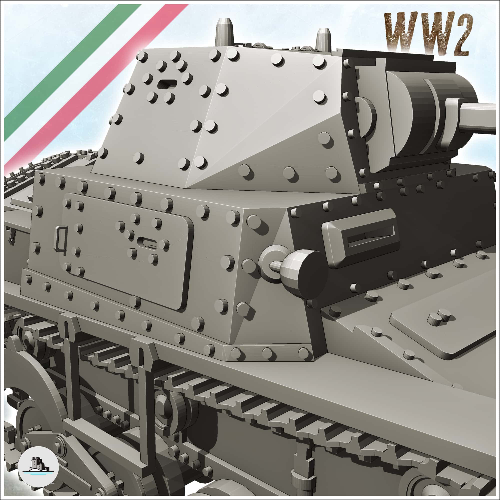 Fiat-Ansaldo L6-40 Italian light tank by Hartolia Miniatures - Wargaming3D