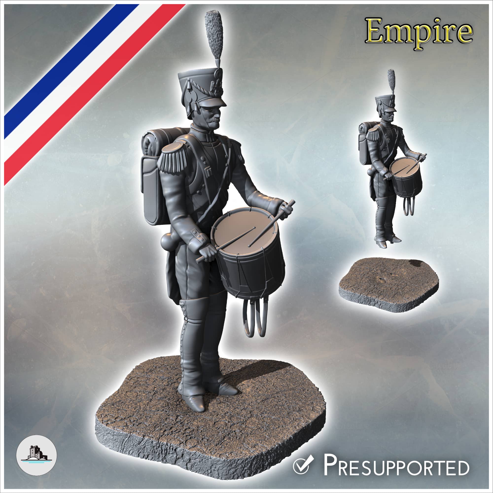 French napoleonic drummer 4 by Hartolia Miniatures - Wargaming3D