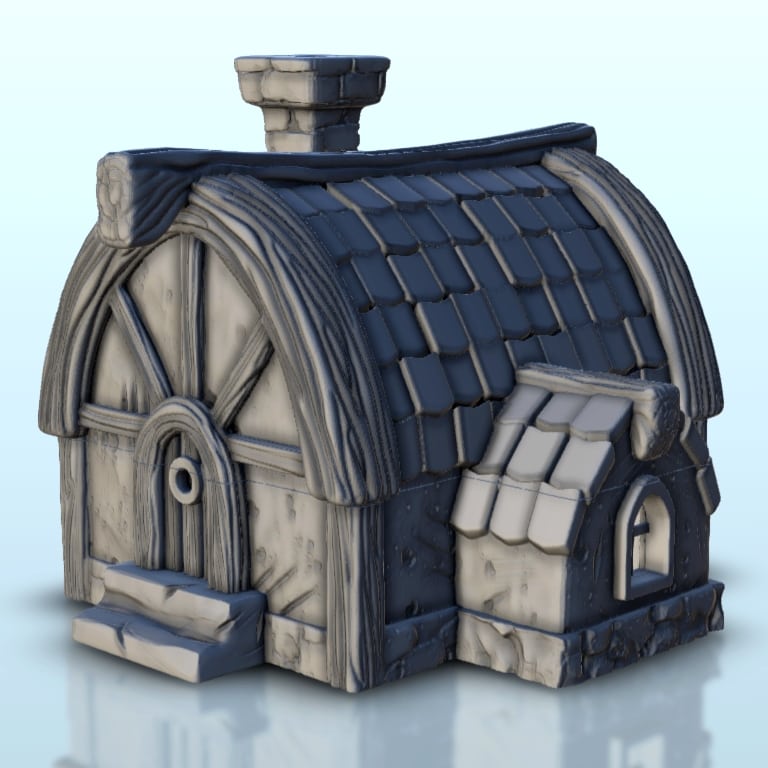 Medieval house with rounded roof and chimney 6 by Hartolia Miniatures ...