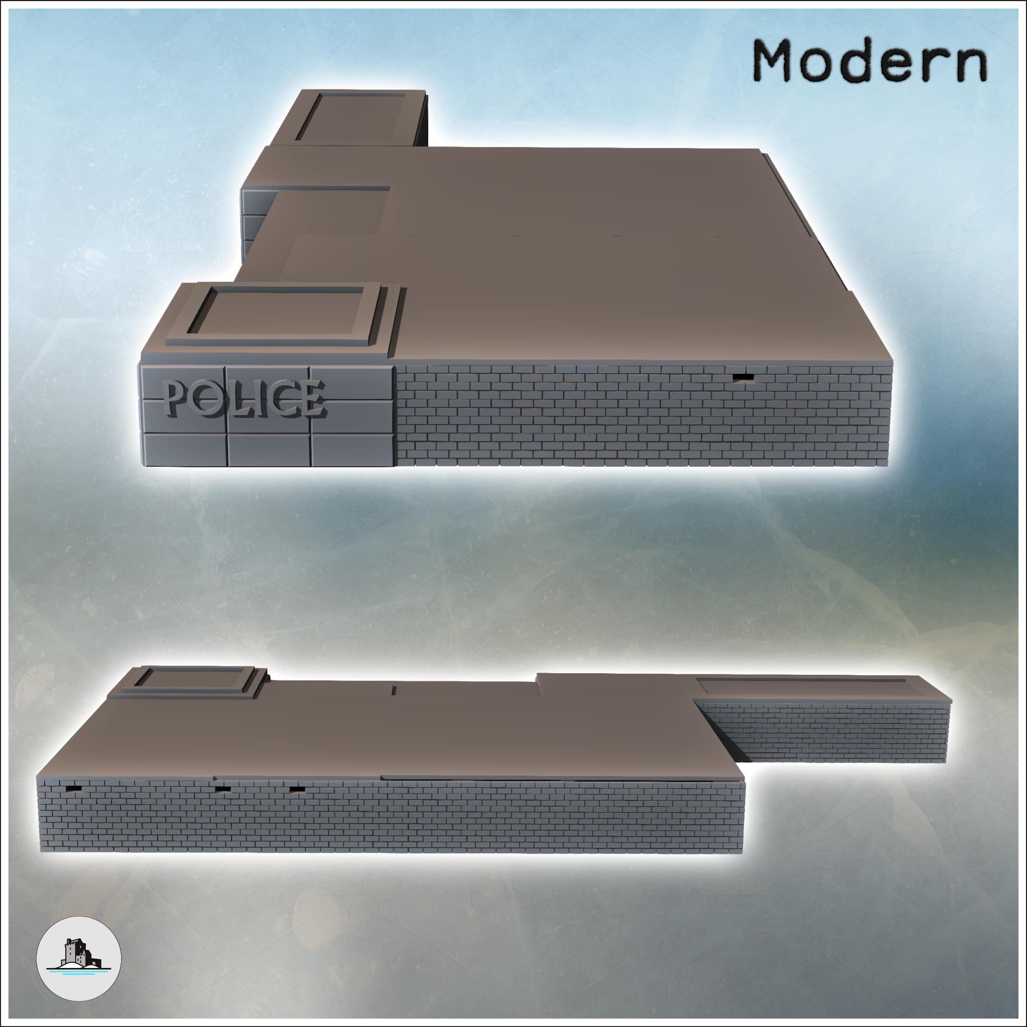 Modern police station with entrance and garage for vehicles (15) by ...