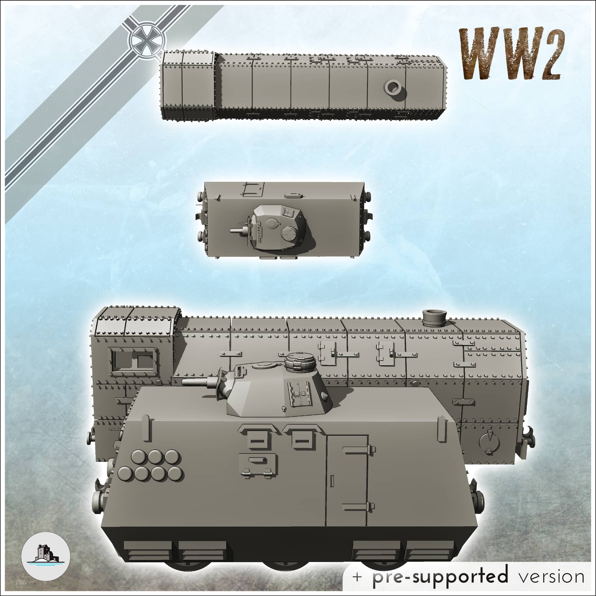 German armored train set with Panzer III turret by Hartolia Miniatures ...