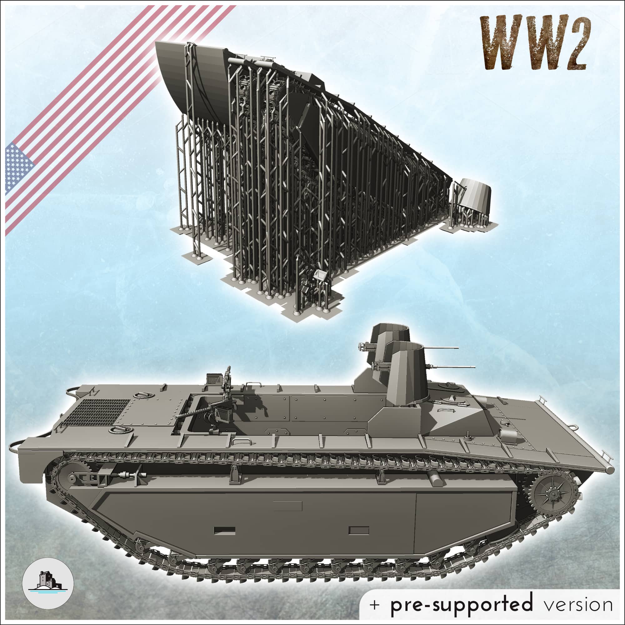 LVT-2A Buffalo II american amphibious landing craft (2) by Hartolia ...