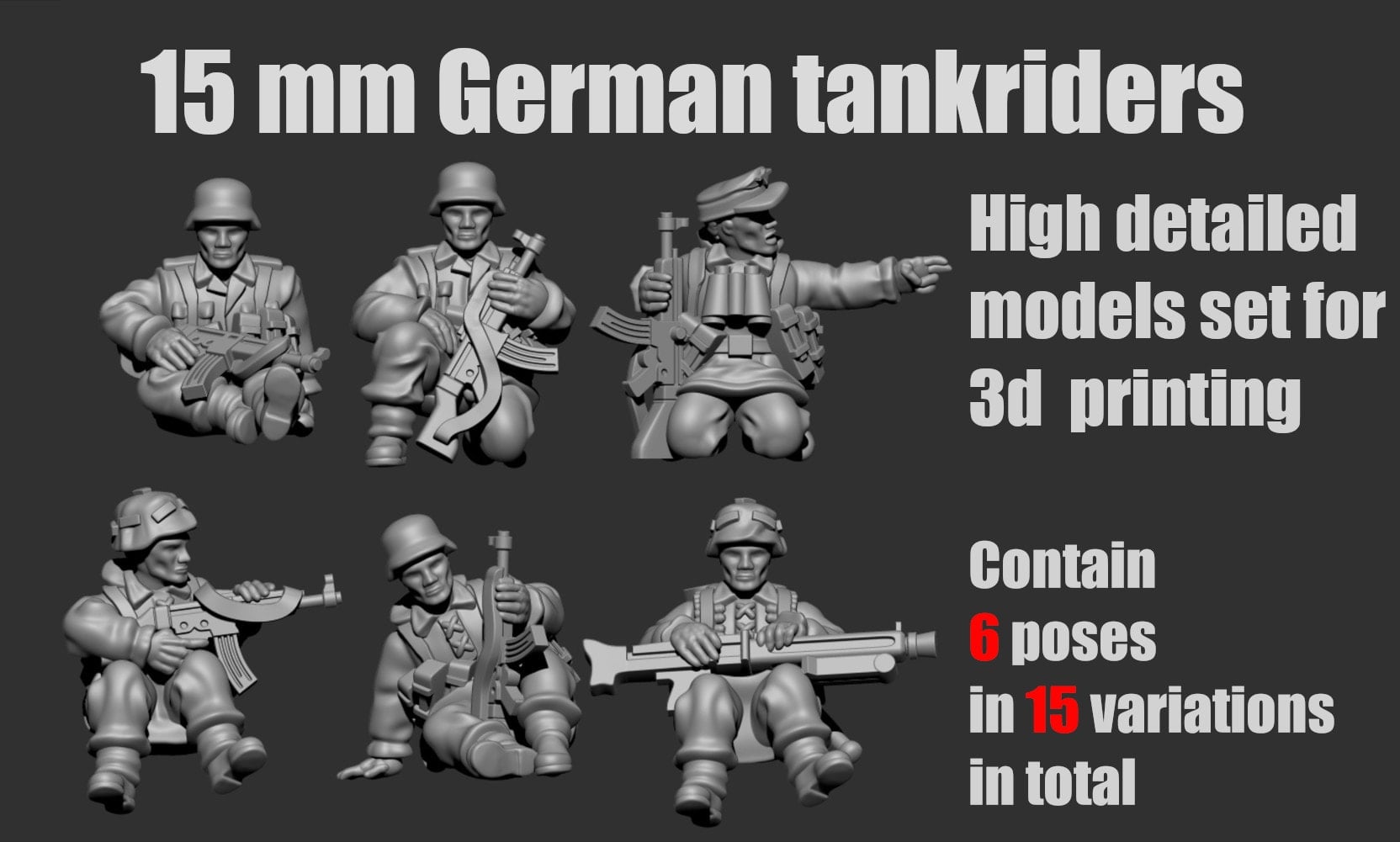 GERMAN TANK RIDERS FIGURES by HypnoticTruffle - Wargaming3D