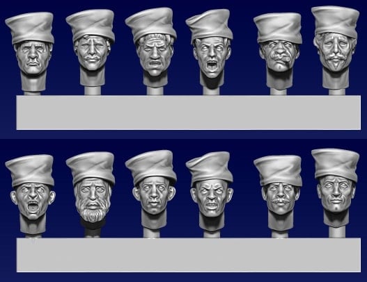 Heads with chechia by Des Tranchées Aux Barricades - Wargaming3D