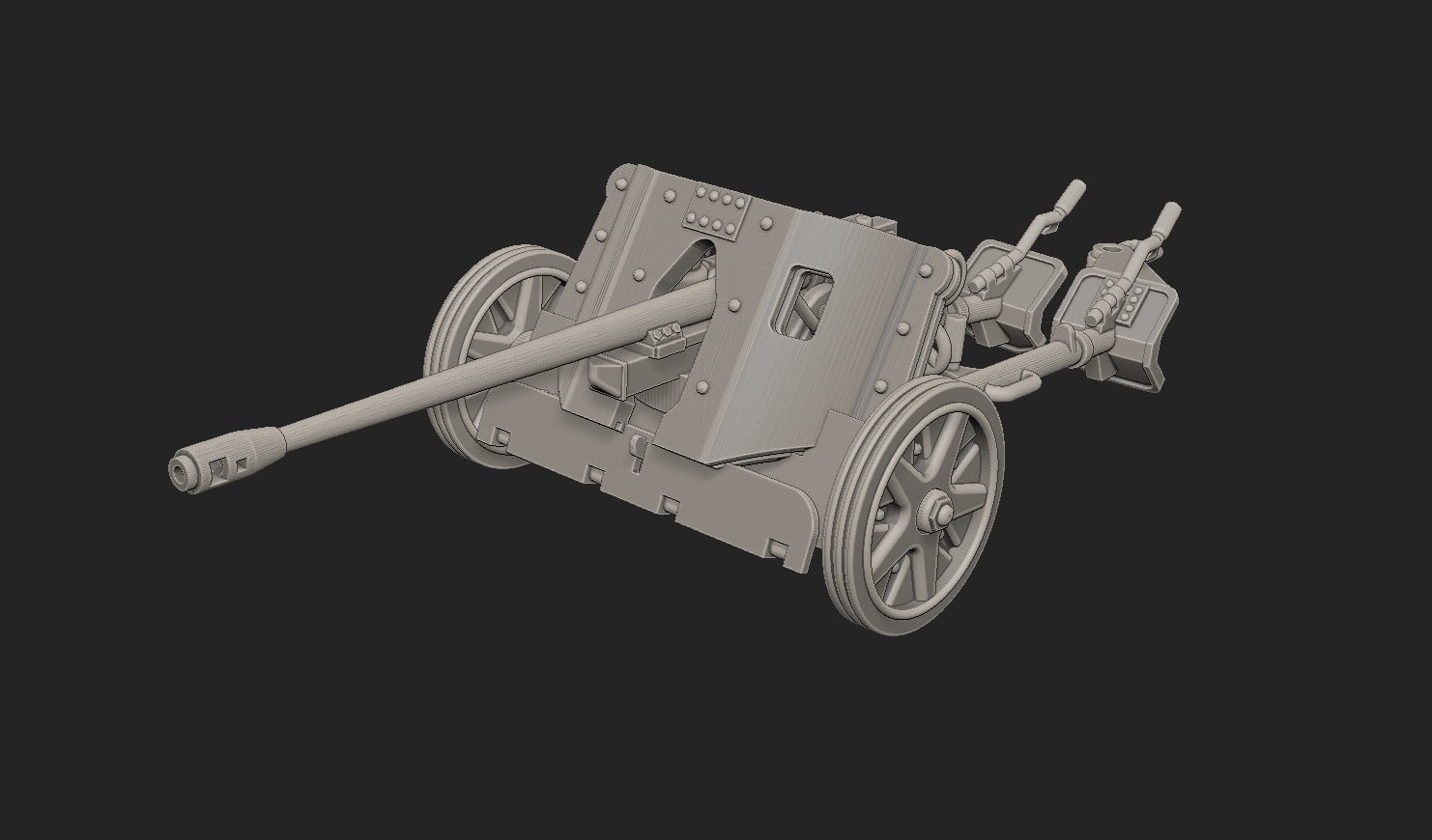 Late War German PaK38 road position by just some miniatures - Wargaming3D