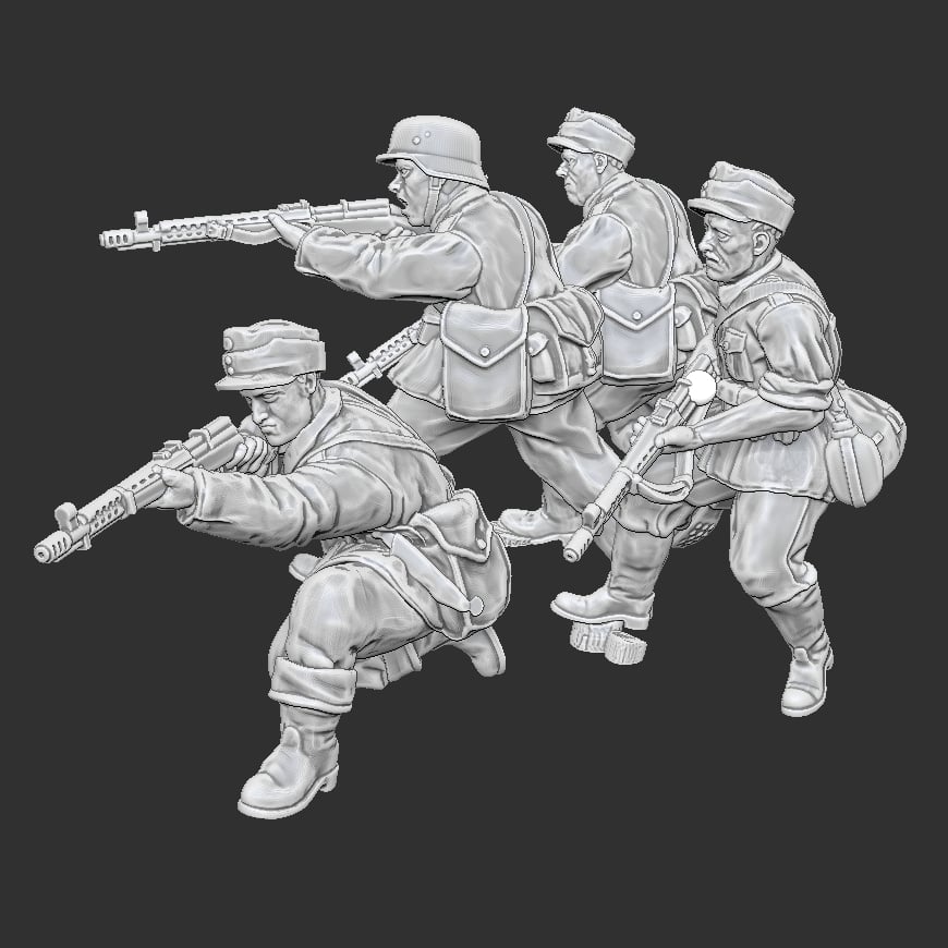 Finnish soldiers with SVT rifles, 28mm by just some miniatures ...