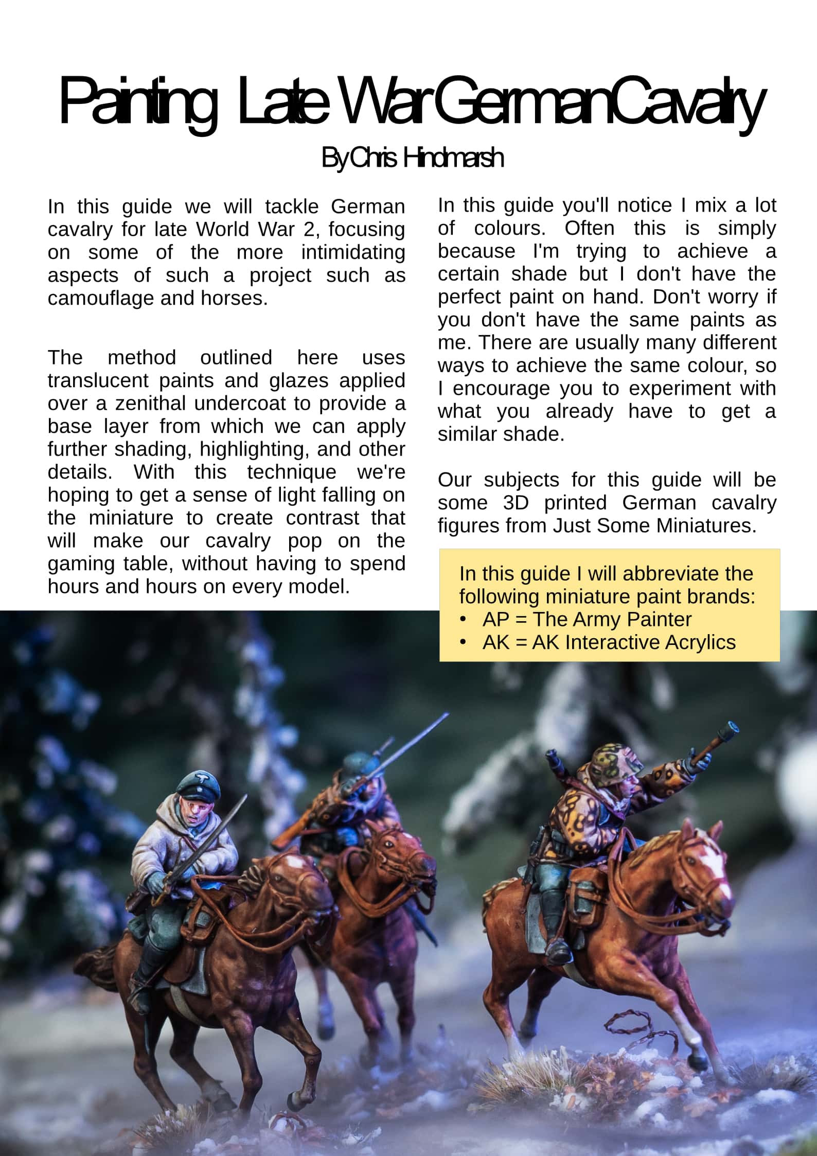 Chris Hindmarsh:s German Cavalry painting guide by just some miniatures ...