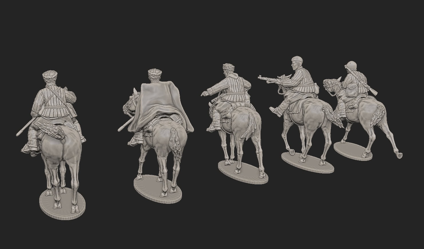 Late War Cossacks in Russian uniforms, 28mm by just some miniatures ...