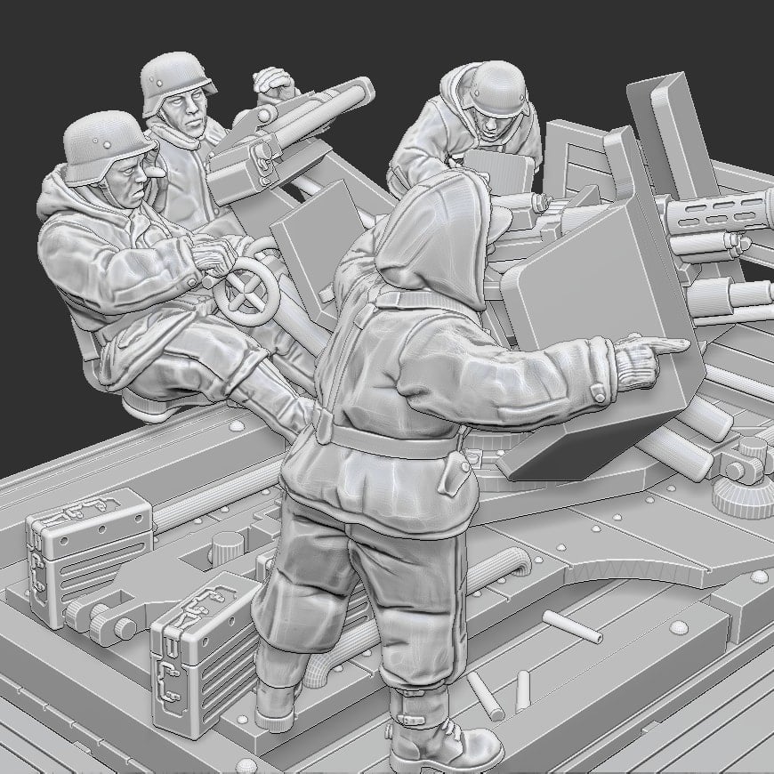3.7cm FlaK on cargo platform by just some miniatures - Wargaming3D