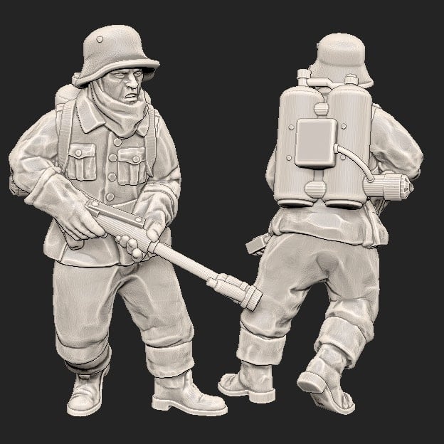 Finnish soldier with m35 Lancia flamethrower by just some miniatures ...