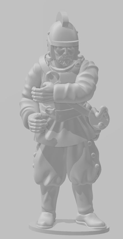 30yrs War Armored Pike man Helm 2 by D and A Minis - Wargaming3D