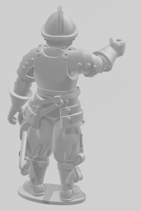 30yrs War Full Armored Pike man Helm 1 by D and A Minis - Wargaming3D